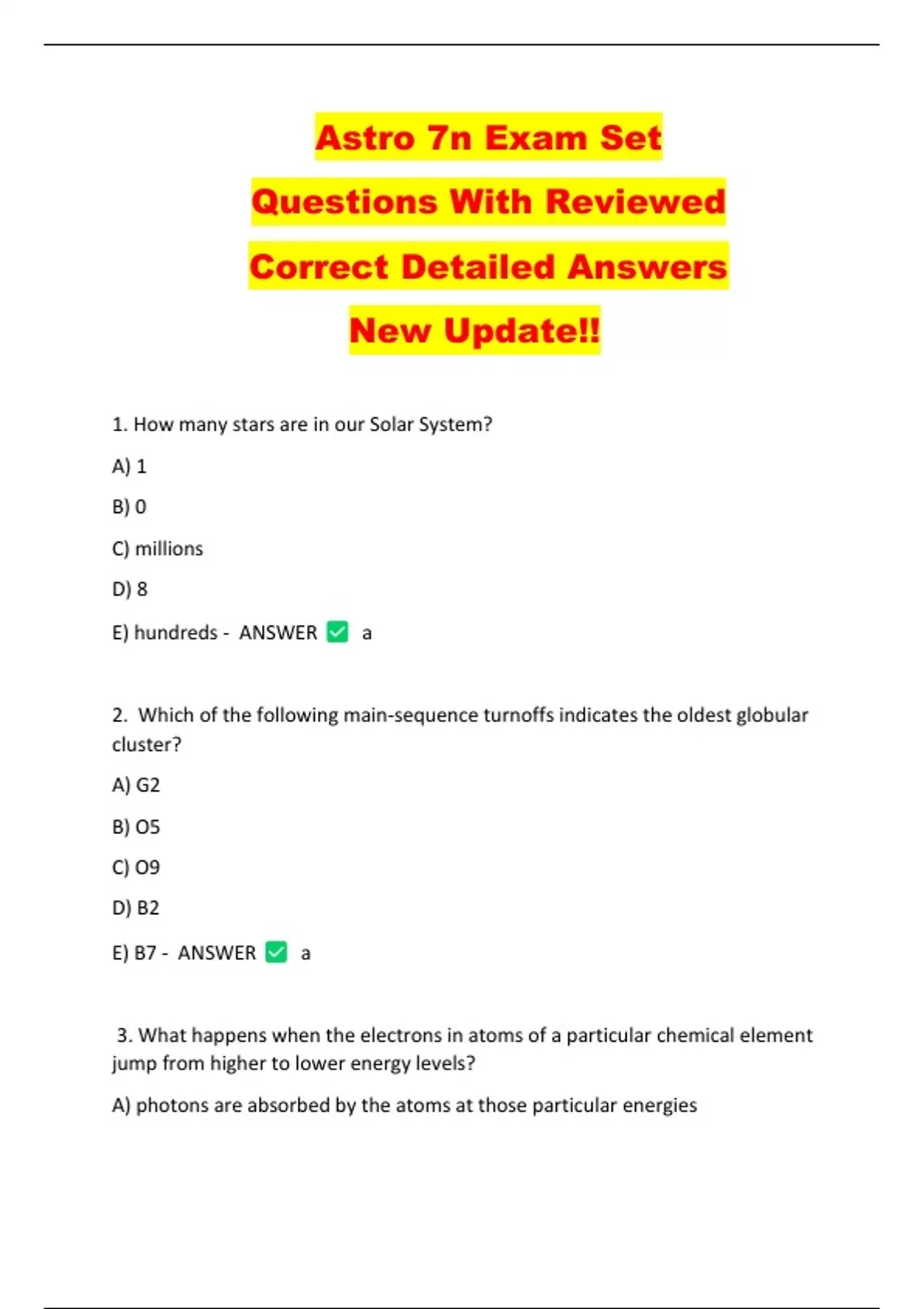 Astro 7n Exam Set Questions With Reviewed Correct Detailed Answers New ...