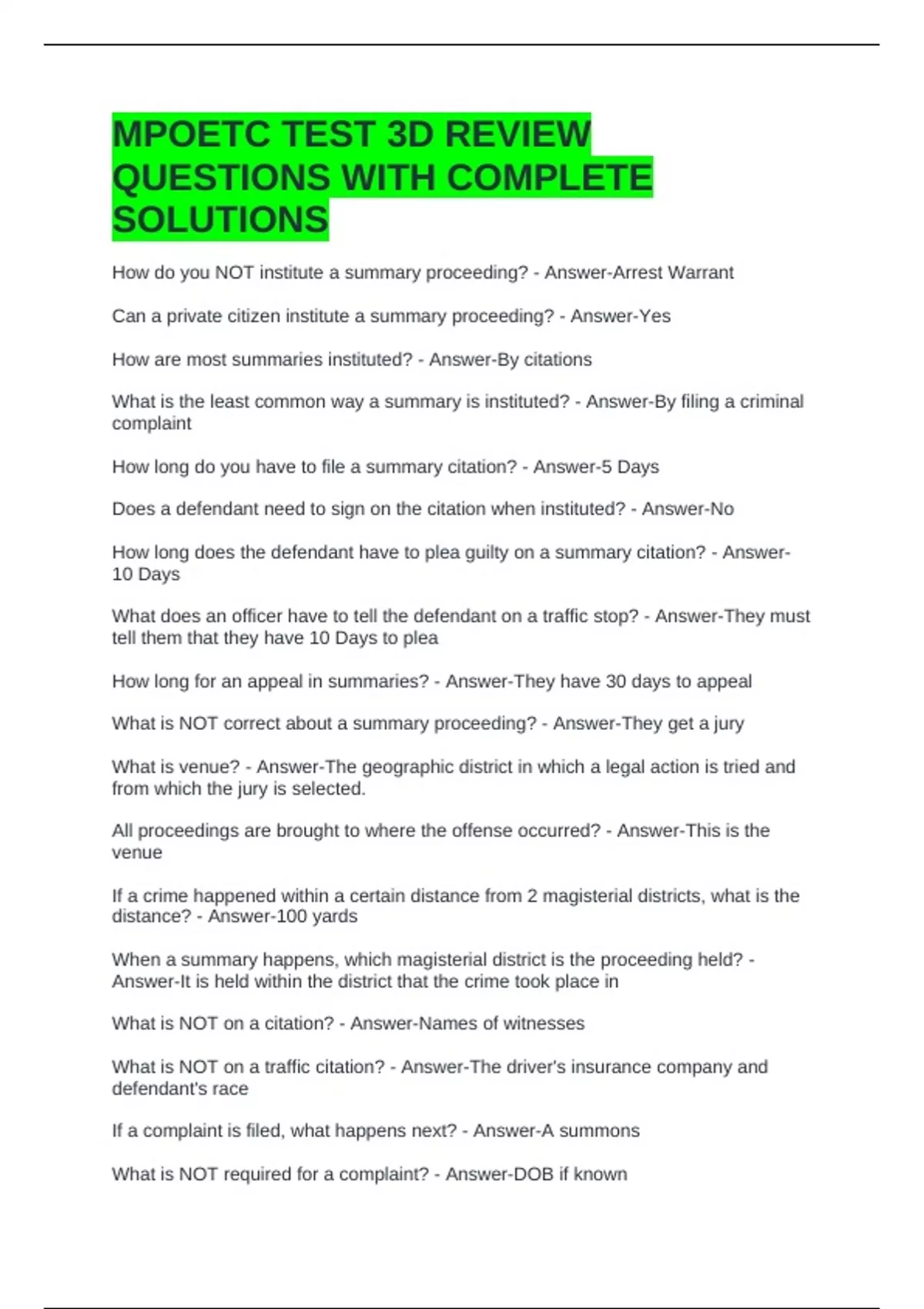 MPOETC TEST 3D REVIEW QUESTIONS WITH COMPLETE SOLUTIONS - MPOETC ...