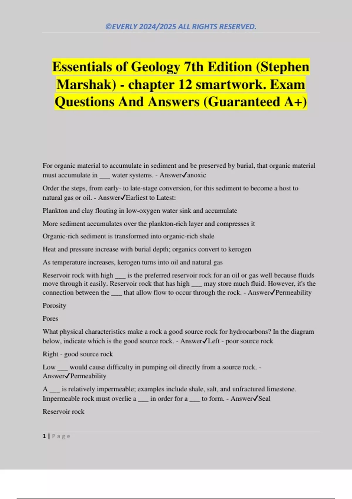 Essentials of Geology 7th Edition (Stephen Marshak) - chapter 12 ...