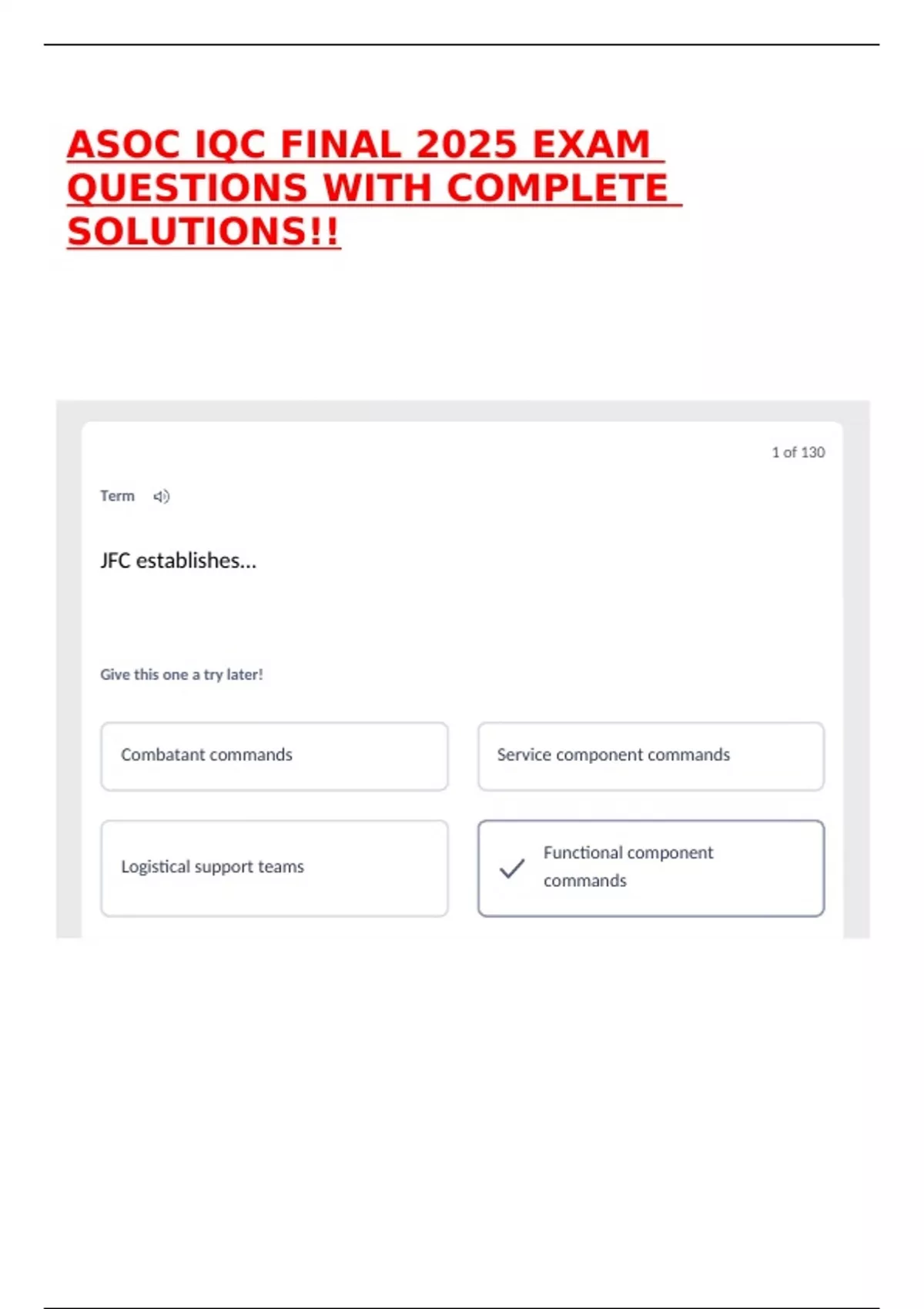 ASOC IQC FINAL 2025 EXAM QUESTIONS WITH COMPLETE SOLUTIONS!! - ASOC IQC - Stuvia US