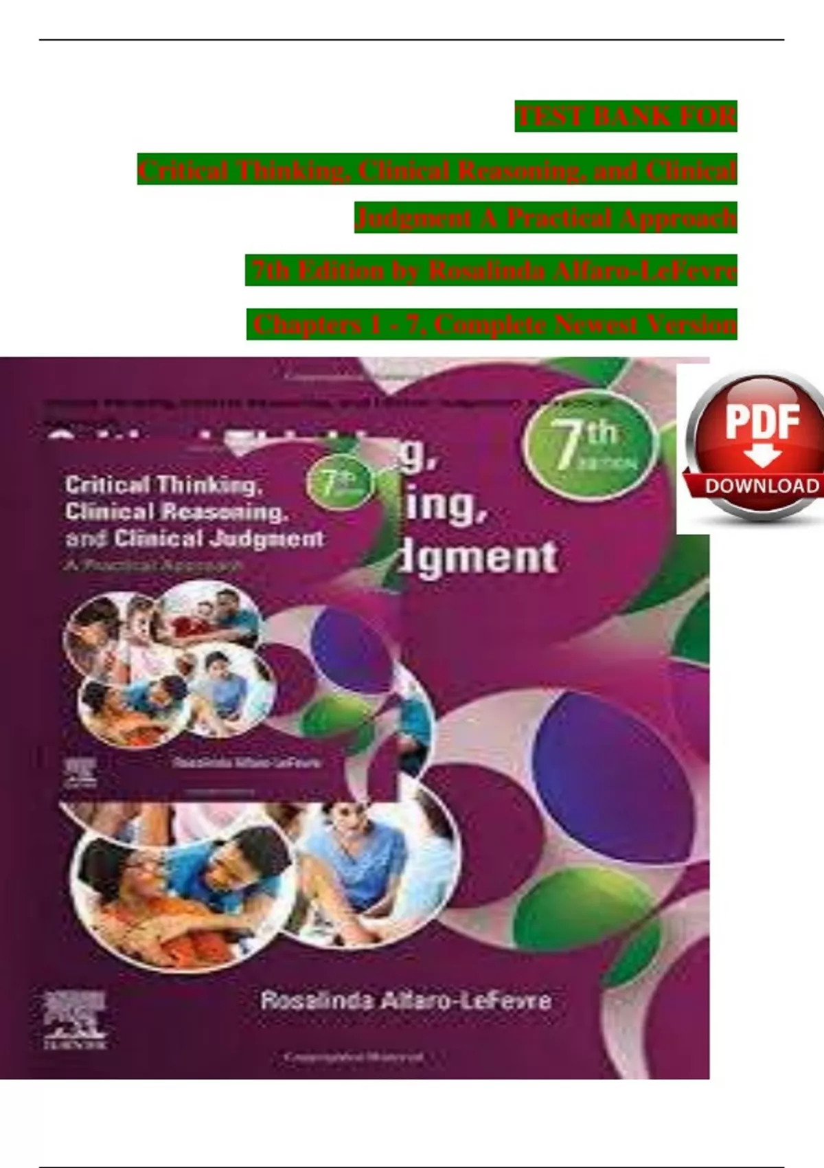 TEST BANK for Critical thinking, Clinical Reasoning and Clinical ...