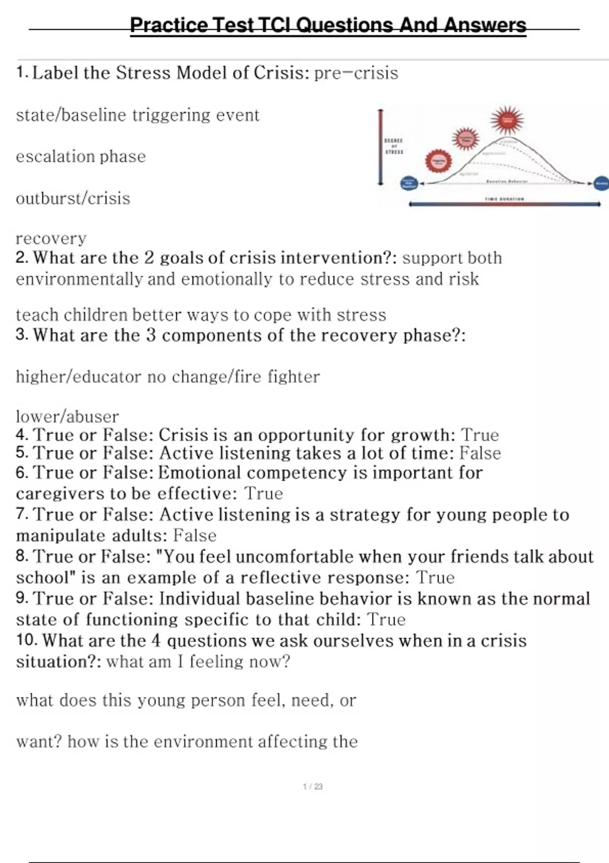 Practice Test TCI Questions And Answers - Practice Tes TCI - Stuvia US