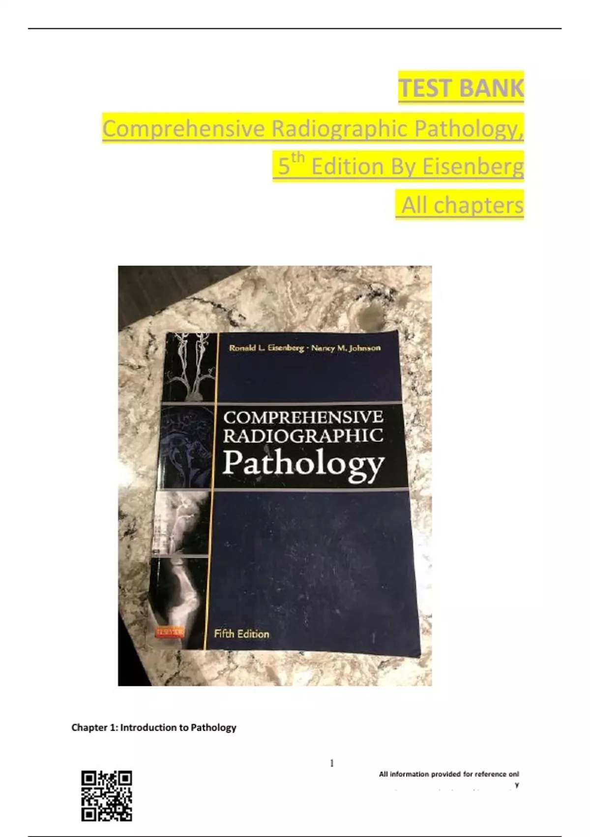 Comprehensive Radiographic Pathology 5th Edition by Eisenberg - Test ...