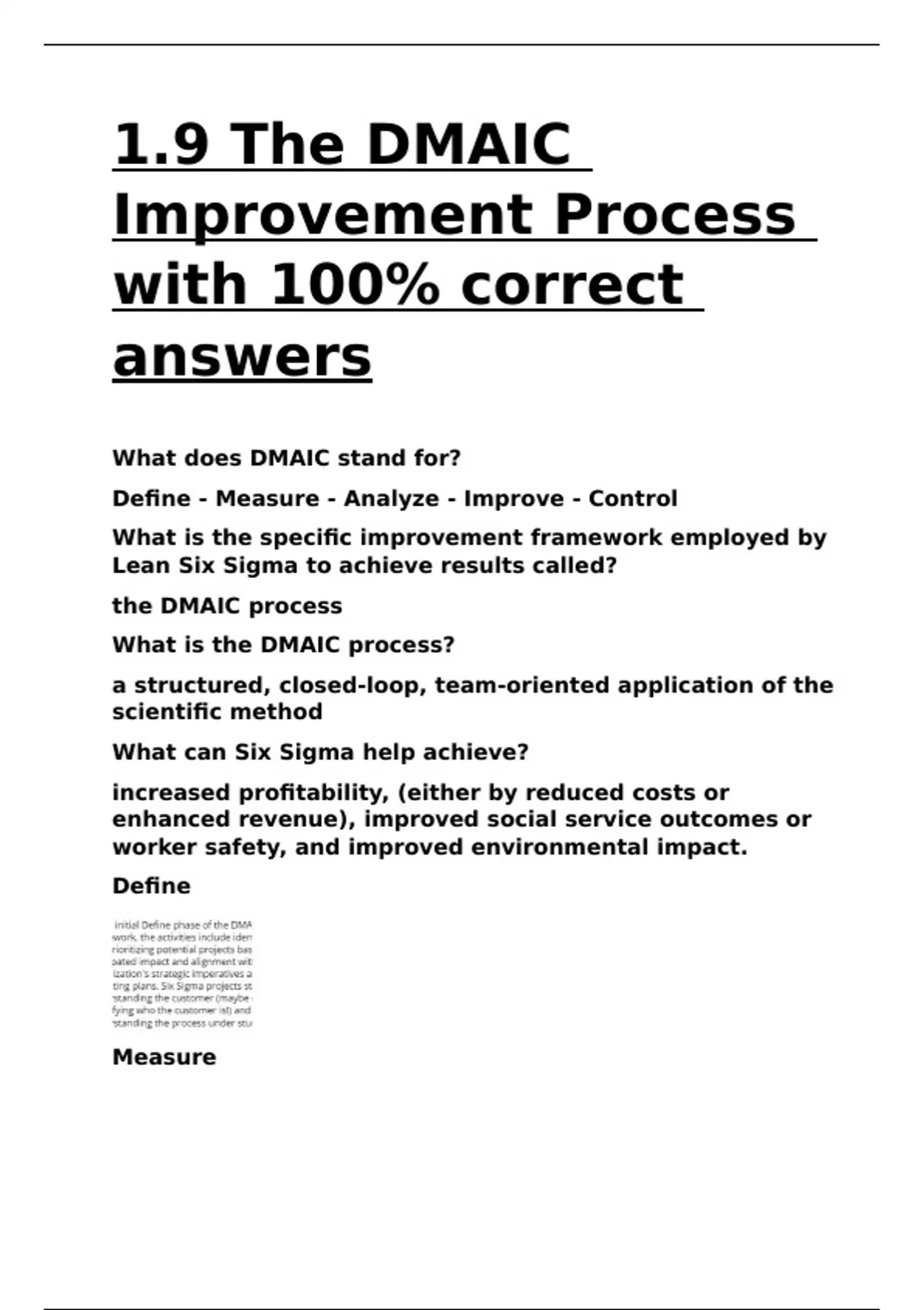 A COMPLETE PACKAGE DEAL FOR SIX SIGMA THE DMAIC PROCESS EXAMS 2025 ...