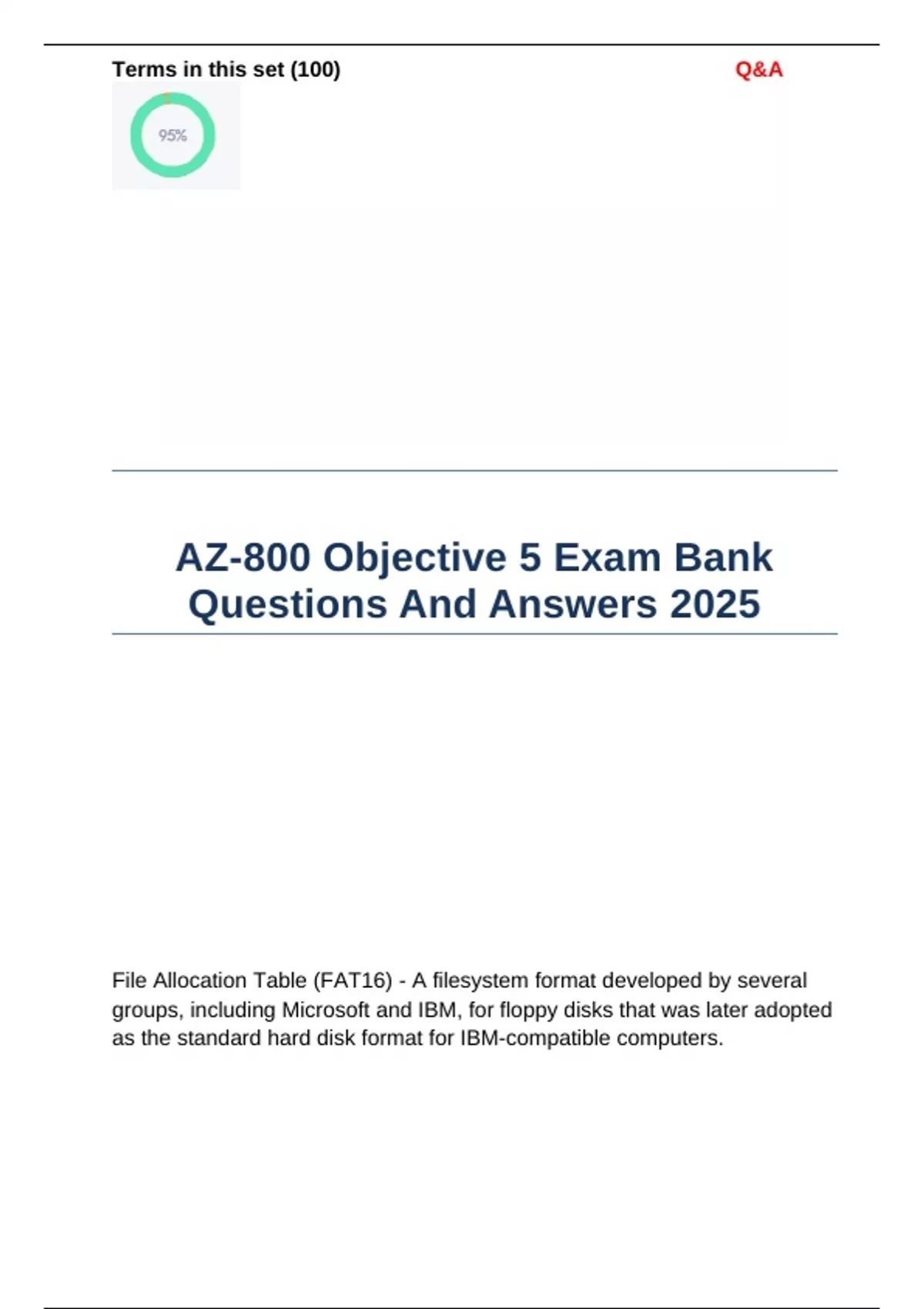 AZ-800 Exam Bank Questions And Answers 2025 - Stuvia US
