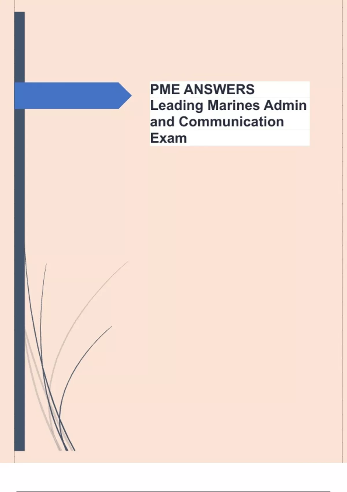 PME ANSWERS Leading Marines Admin and Communication Exam Q&A 100% ...