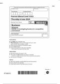 2024 EDEXCEL A LEVEL BUSINESS PAPER 3 (9BS0/03) - Investigating ...