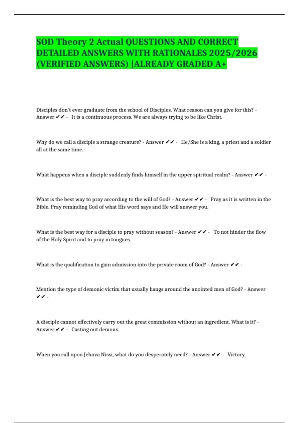 NIH Stroke Scale Group B Patient 1-6 Answer key Updated 2024 - SOD ...