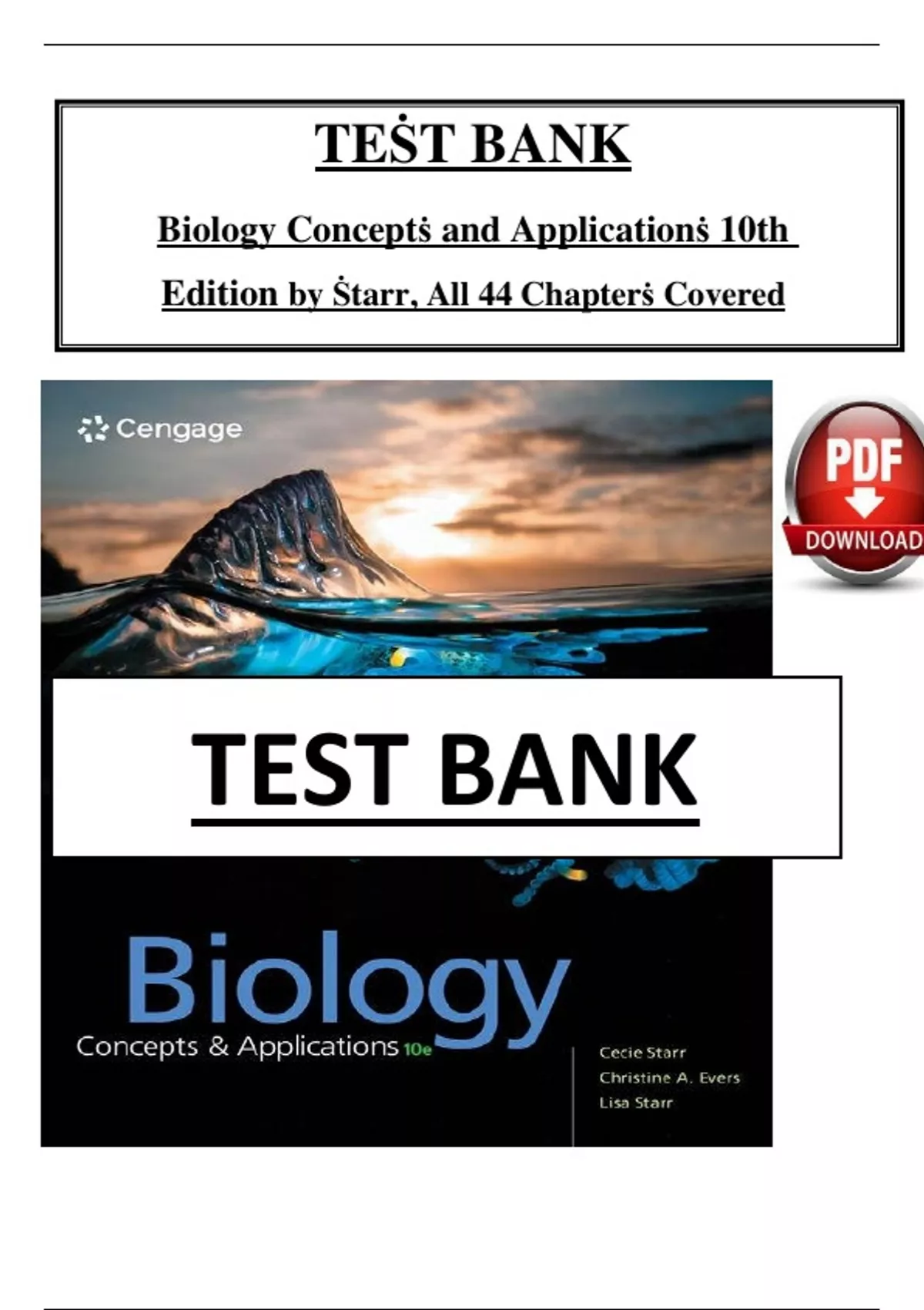 Test Bank For Biology: Concepts and Applications 10th Edition by Cecie ...