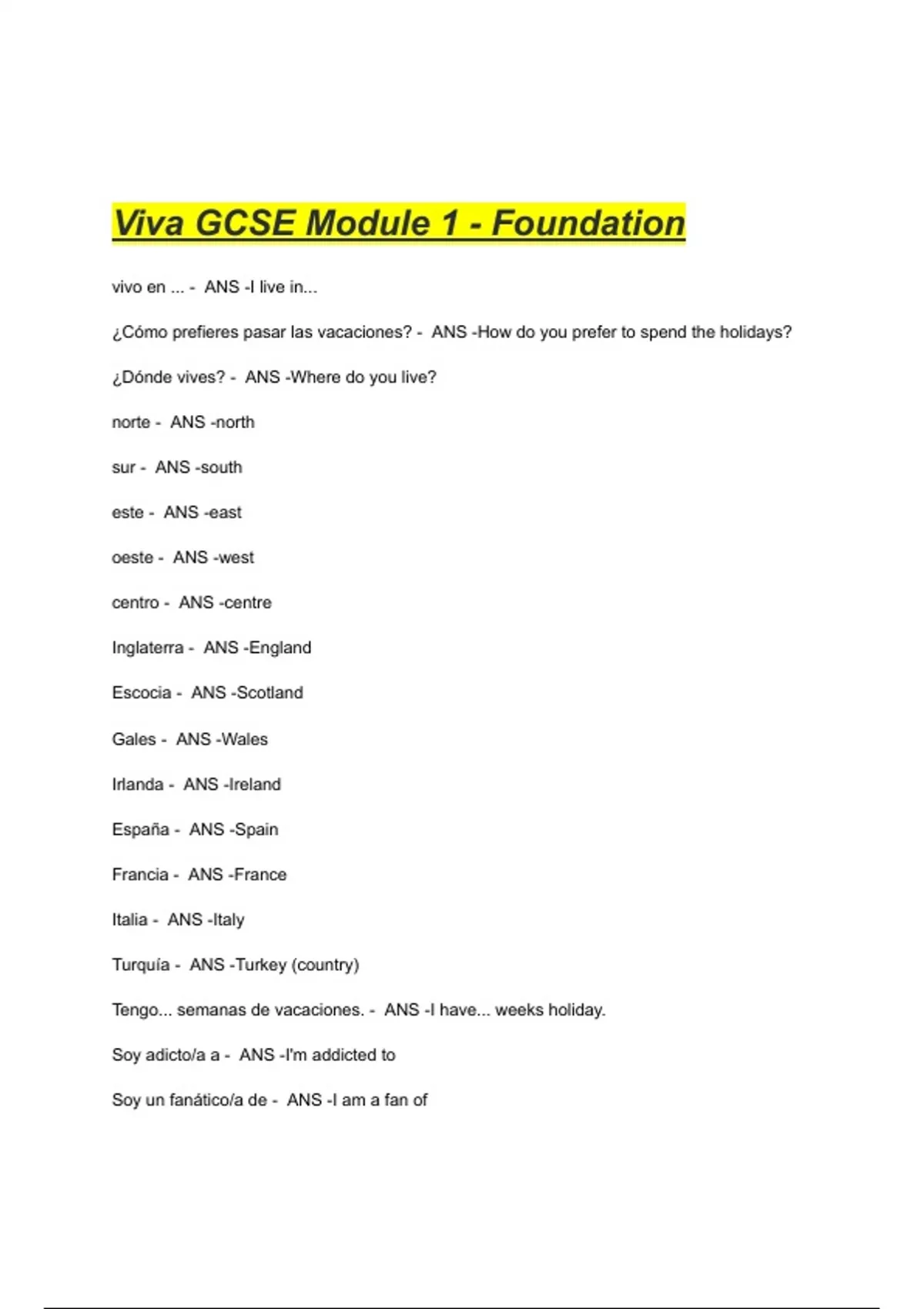 Viva GCSE Module 1 - Foundation Exam Questions and Answers 2025/2026 ...