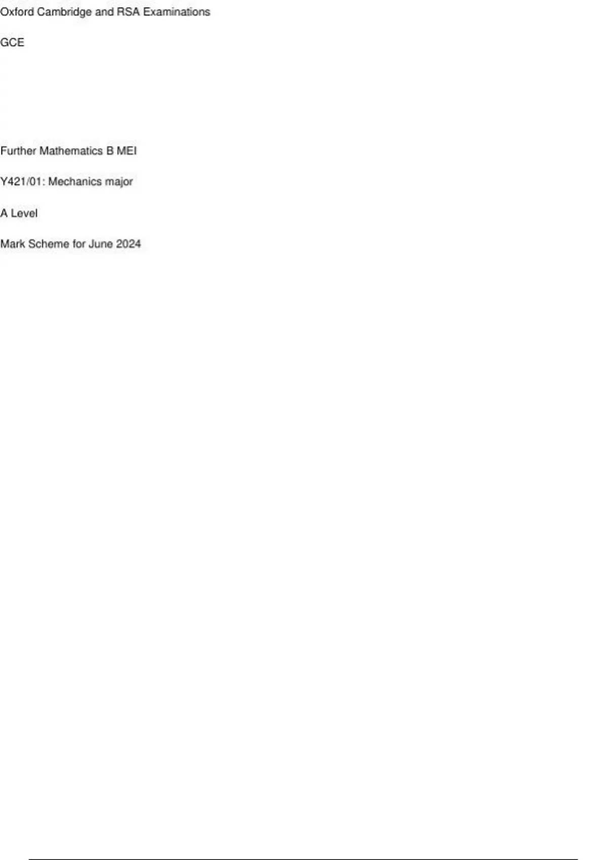 OCR A Level FURTHER MATHEMATICS B MEI paper Y421/01 June 2024 Final ...