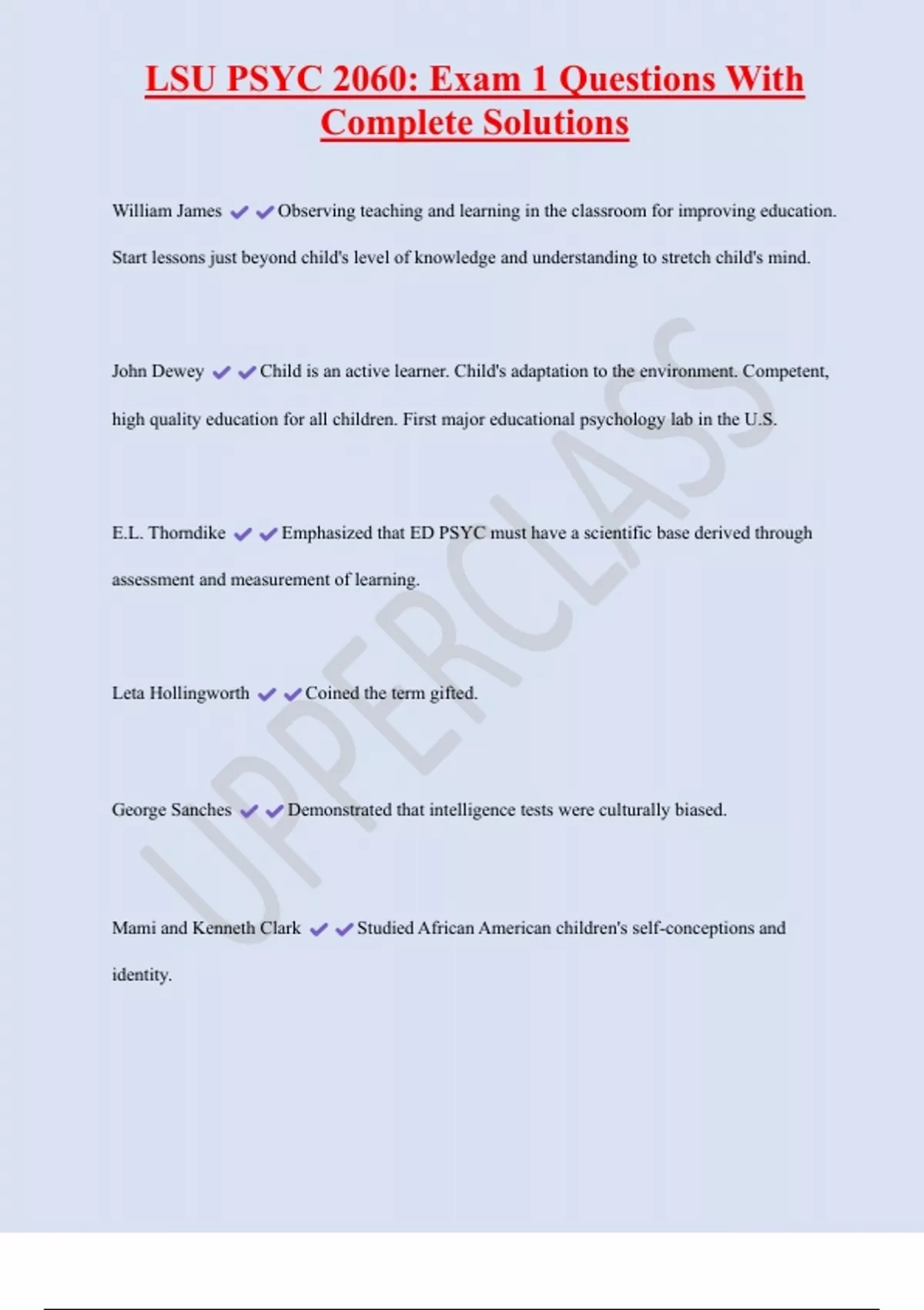 LSU PSYC 2060: Exam 1 Questions With Complete Solutions - Lsu Psyc 2000 ...