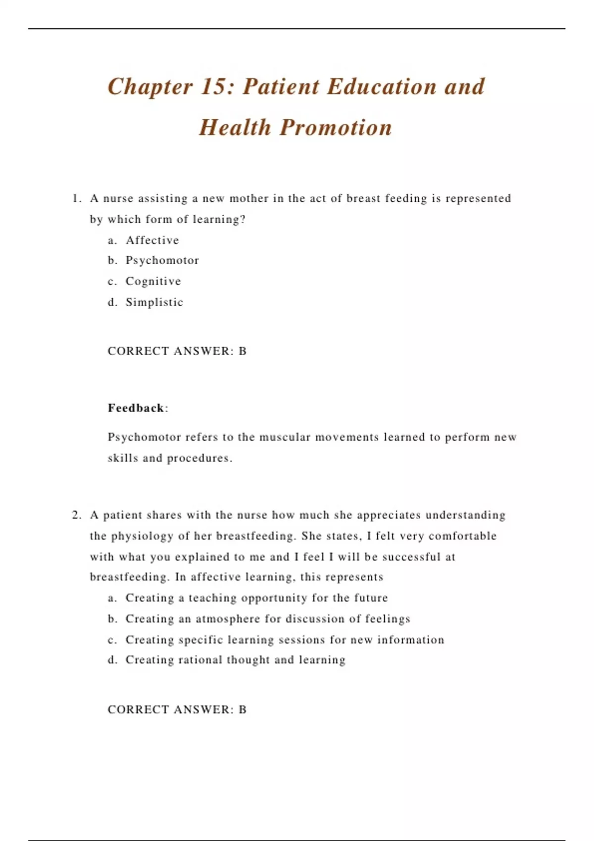 Chapter 15: Patient Education and Health Promotion - Fundamentals of ...