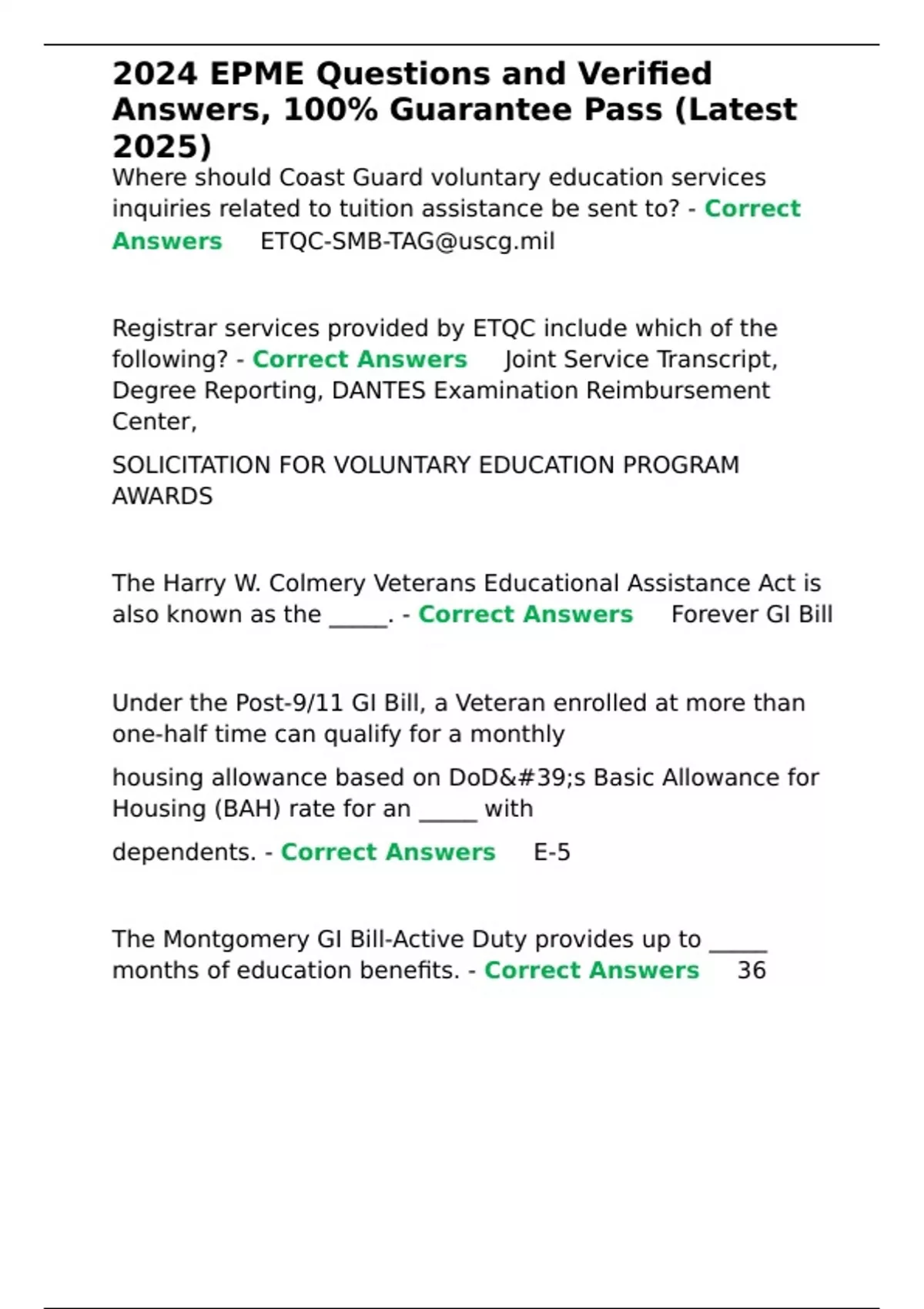 2024 EPME Questions and Verified Answers, 100- Guarantee Pass (Latest ...