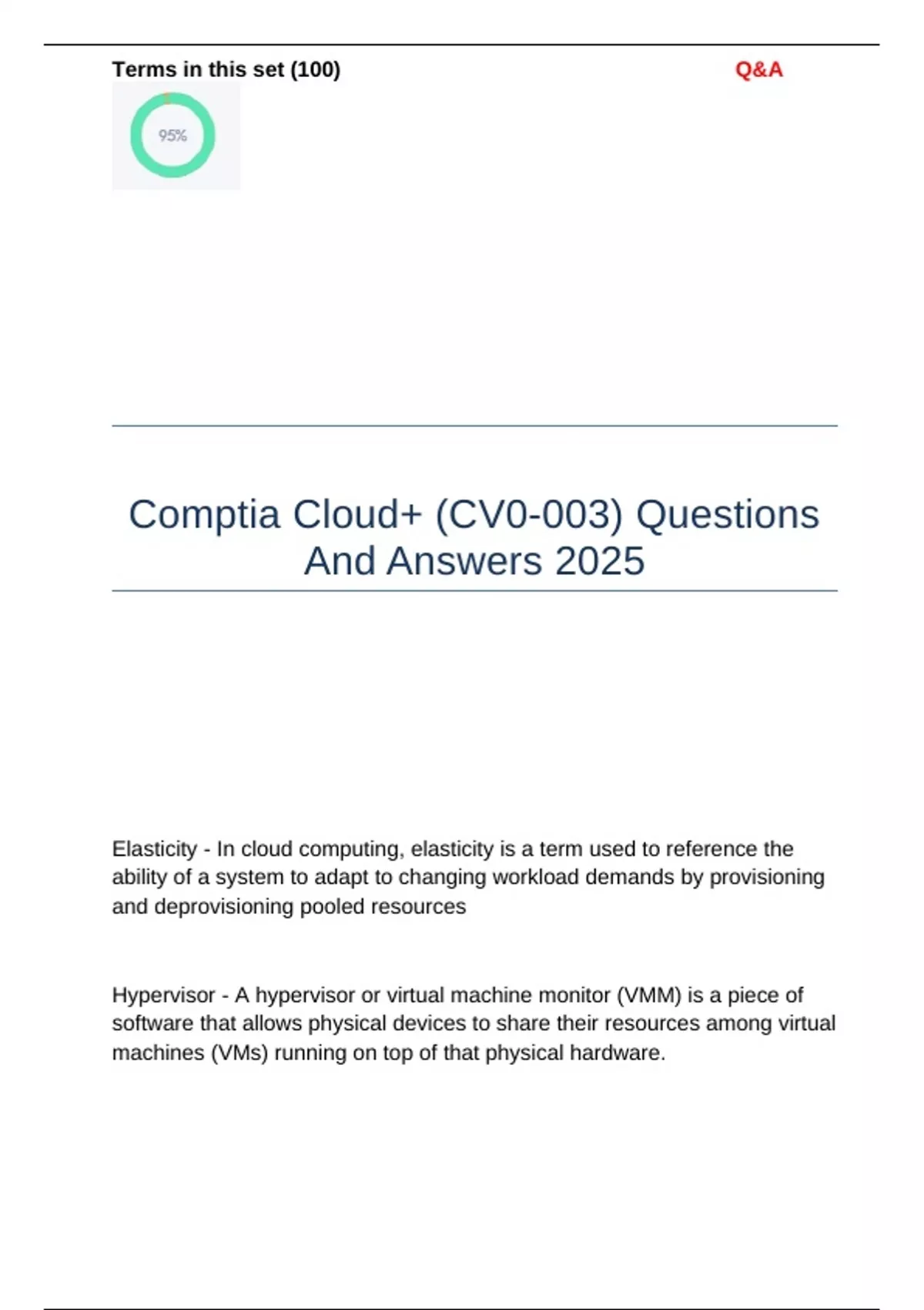 Comptia Cloud+ (CV0-003) Questions And Answers 2025 - CV0-003: CompTIA ...