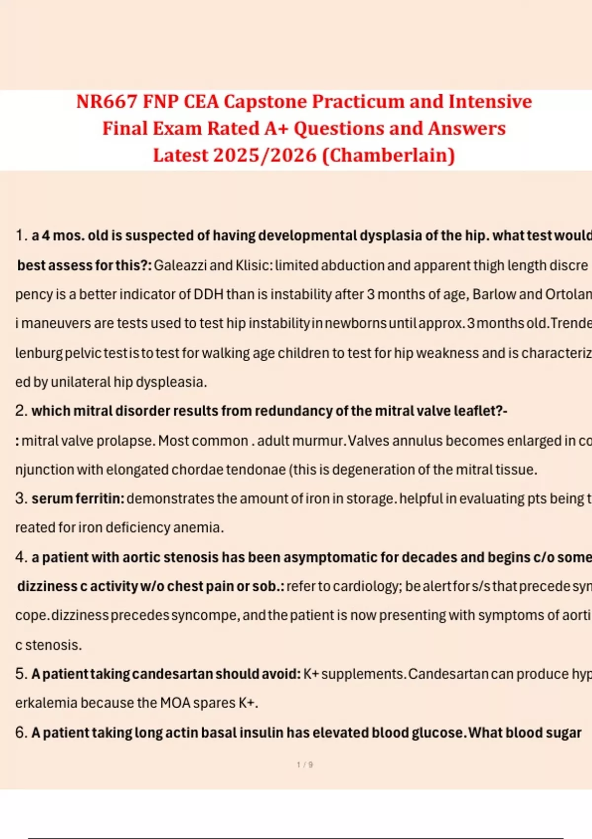 NR667 FNP CEA Capstone Practicum and Intensive Final Exam Rated A+ ...