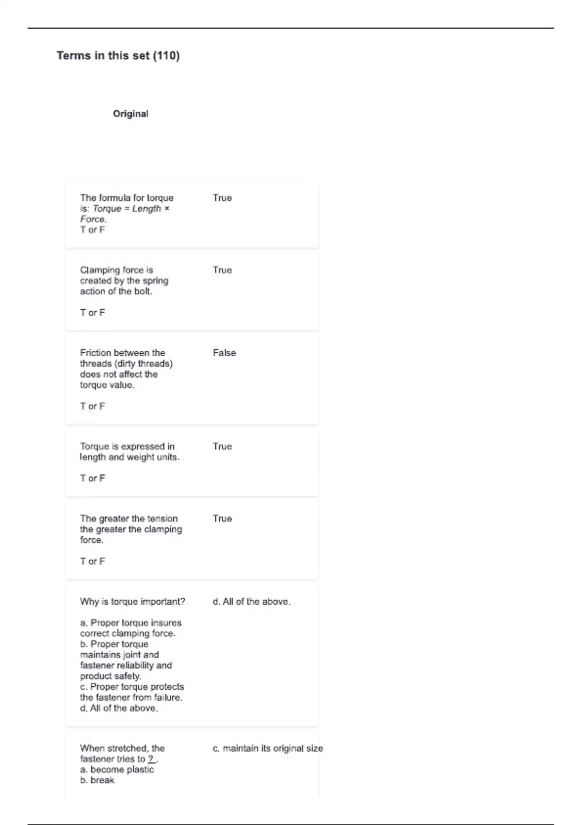 Torque Level 1 Lessons 1-5 | Questions and Correct Answers, latest 2024 ...