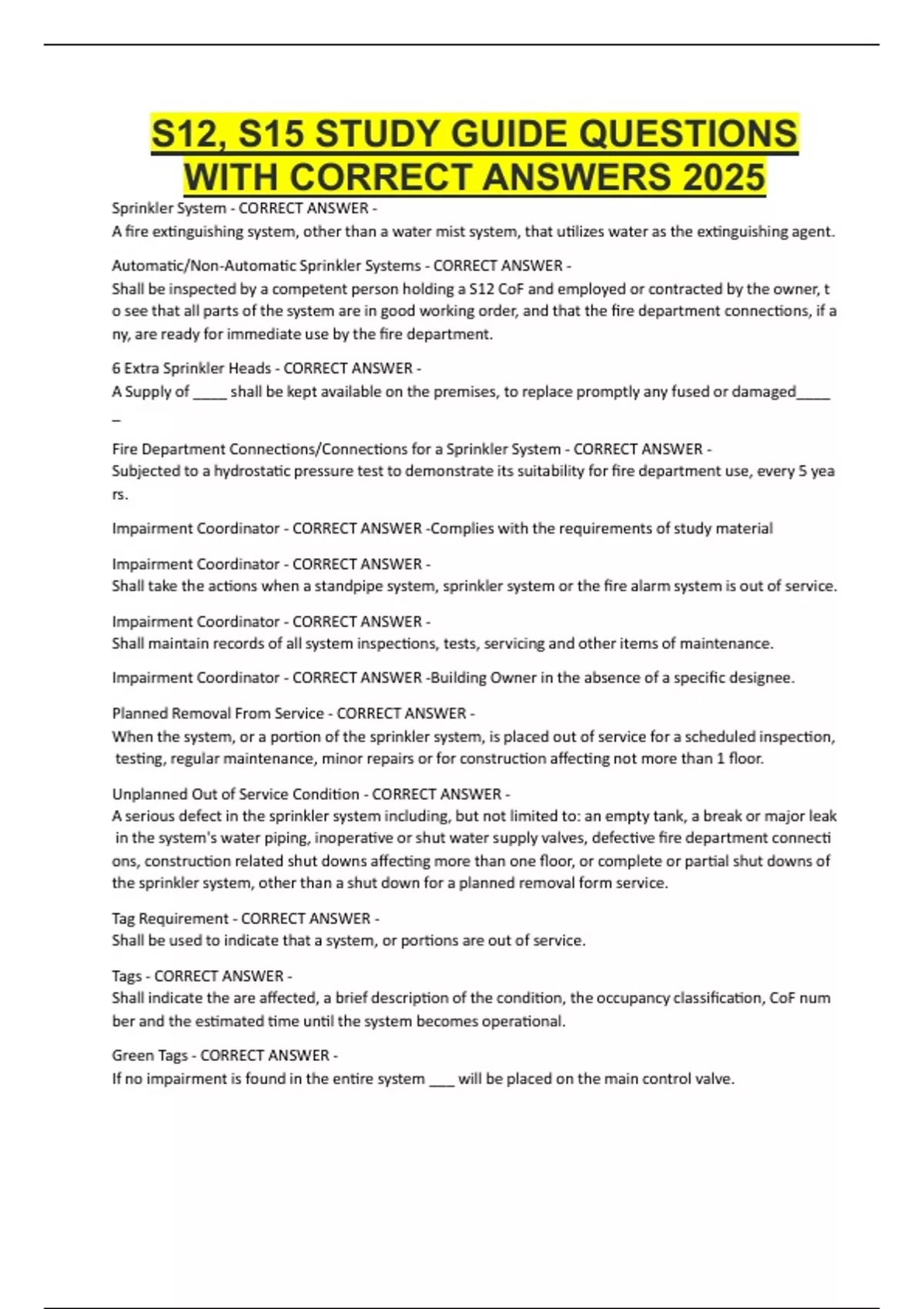 S12 Exam STUDY BUNDLE: (2025) COMPLETE SOLUTION | Questions and ...