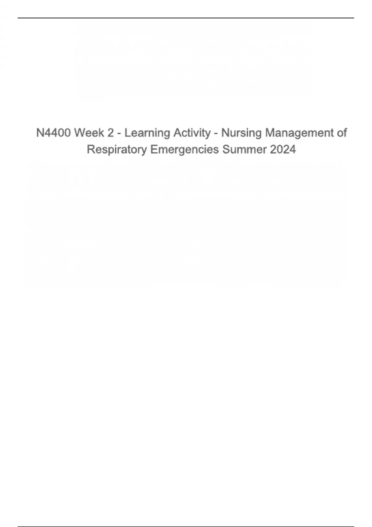 N4400 Week 2 - Learning Activity - Nursing Management of Respiratory ...