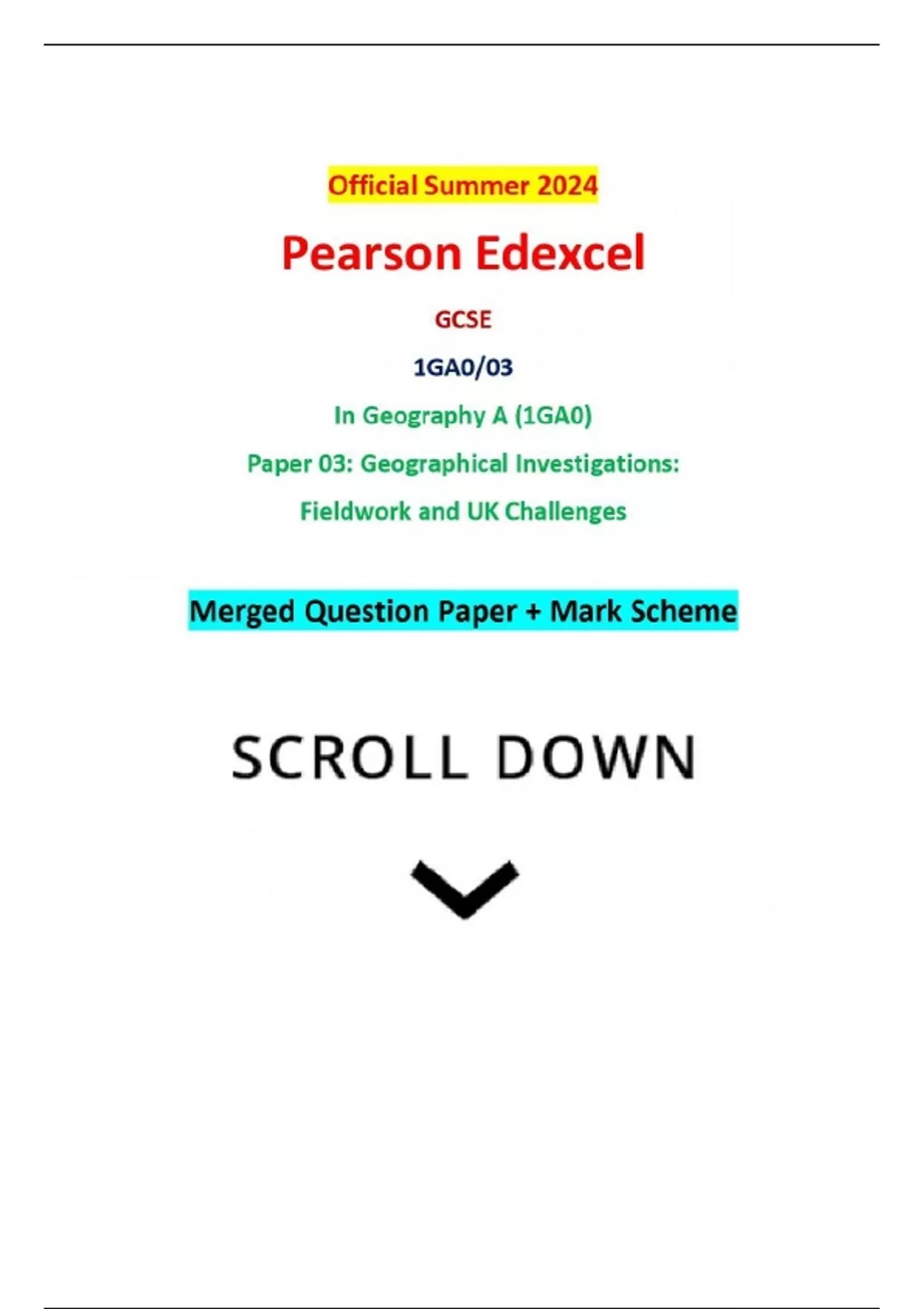 Actual 2024 AQA GCSE COMPUTER SCIENCE 8525/1B Paper 1 Merged Question ...