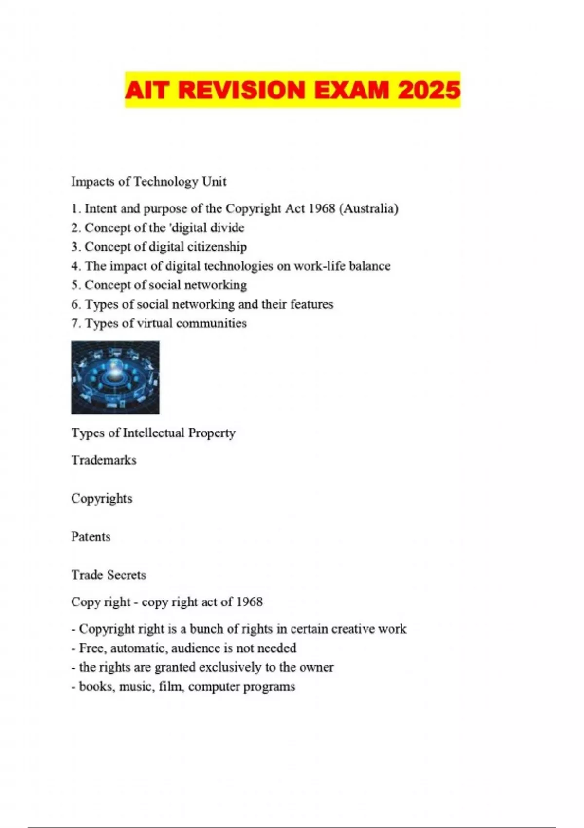AIT REVISION EXAM 2025 - AIT - Stuvia US