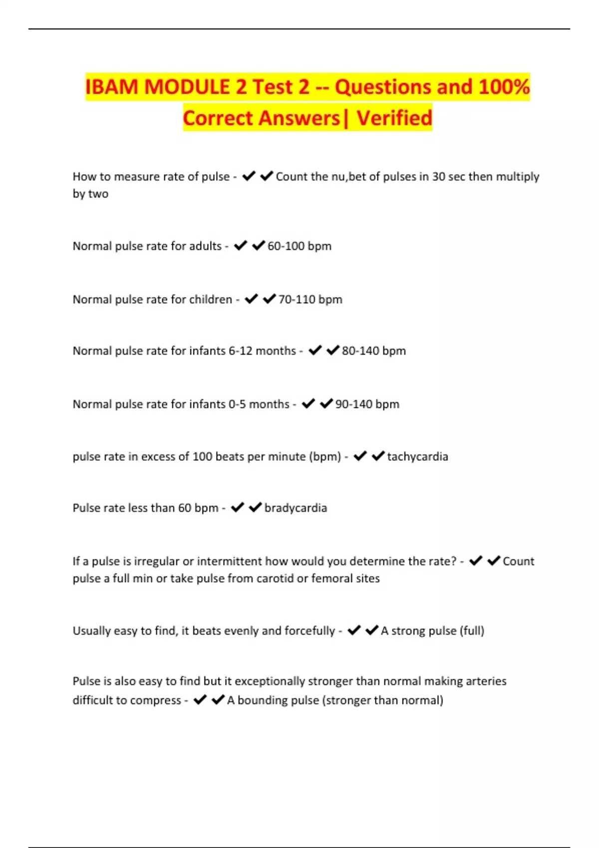 IBAM MODULE 2 Test 2 -- Questions and 100% Correct Answers| Verified ...