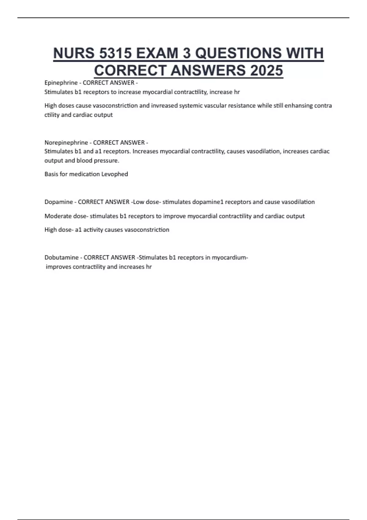 NURS 5315 EXAM 3 QUESTIONS WITH CORRECT ANSWERS 2025 - NURS 5315 UTA ...