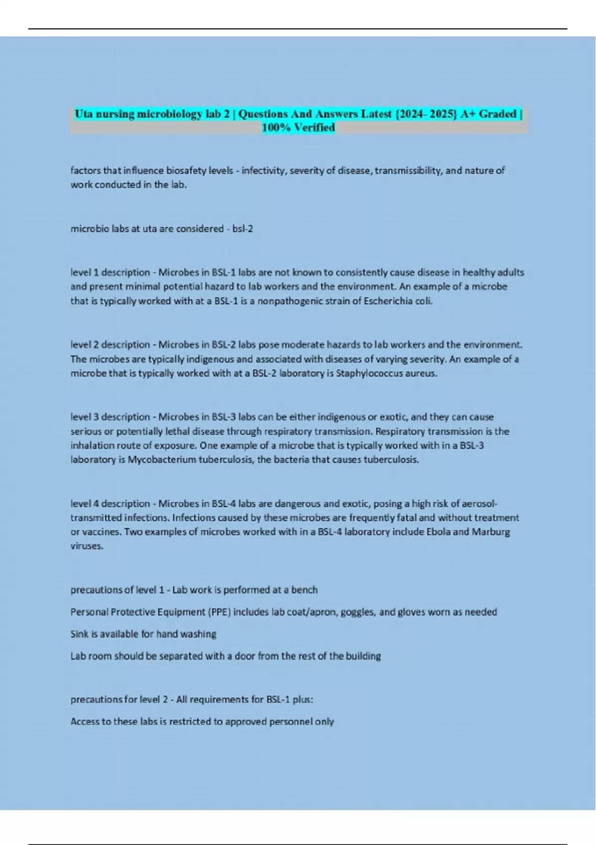 Uta nursing microbiology lab 2 | Questions And Answers - UTA ...