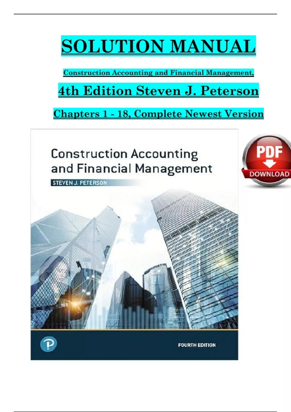 Solution Manual For Construction Accounting and Financial Management ...