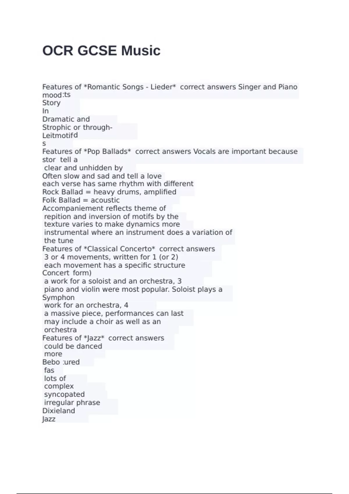 OCR GCSE Music exam with correct answers 2025 - OCR GCSE Music - Stuvia US