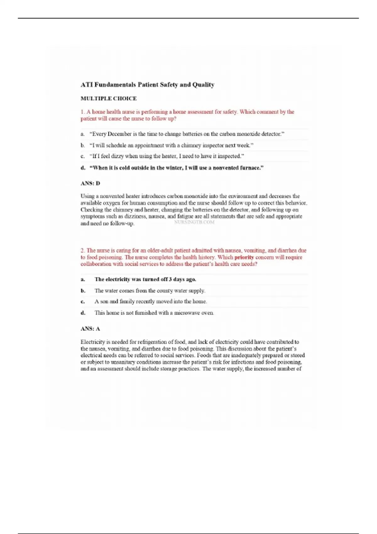 ATI Fundamentals Patient Safety and Quality - ATI - Stuvia US