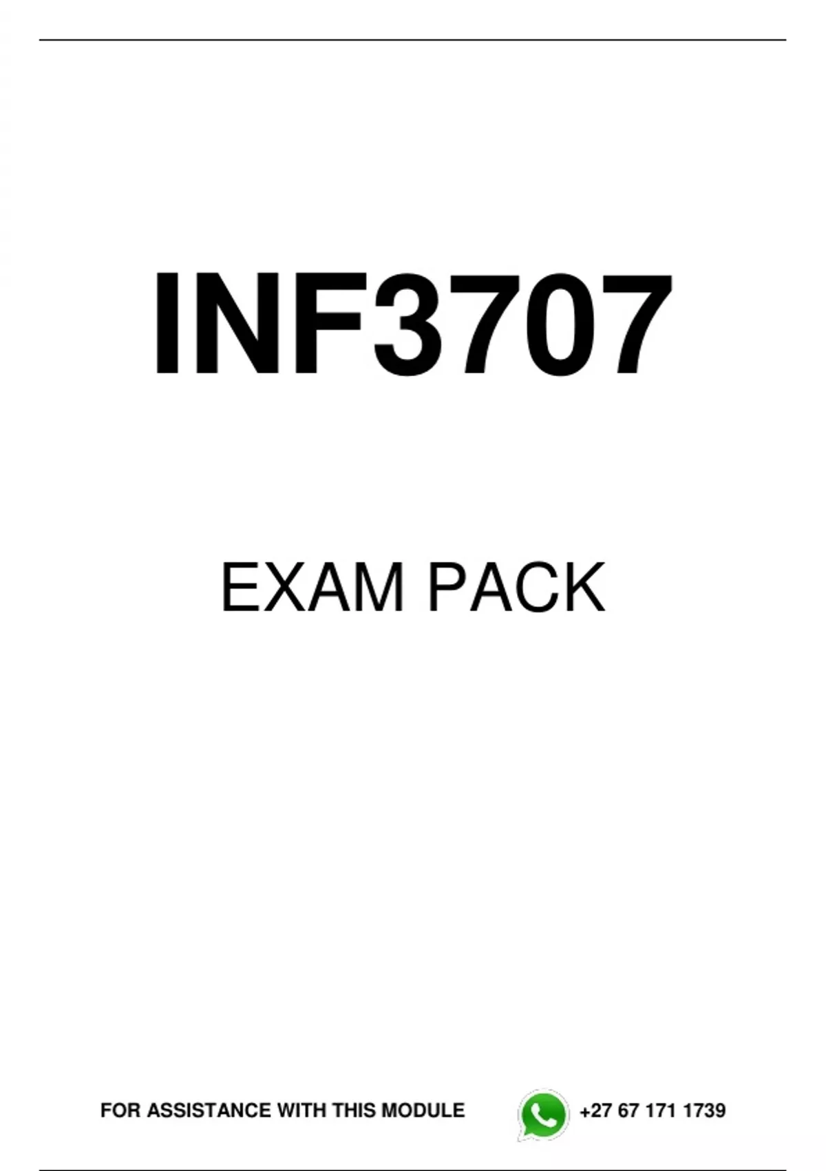INF3707 EXAM PACK 2025 - Database Design and Implementation (INF3707) - Stuvia SA