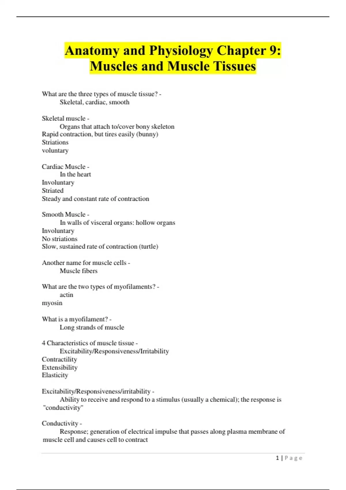 Anatomy and Physiology Chapter 9 Muscles and Muscle Tissues. - Anatomy ...