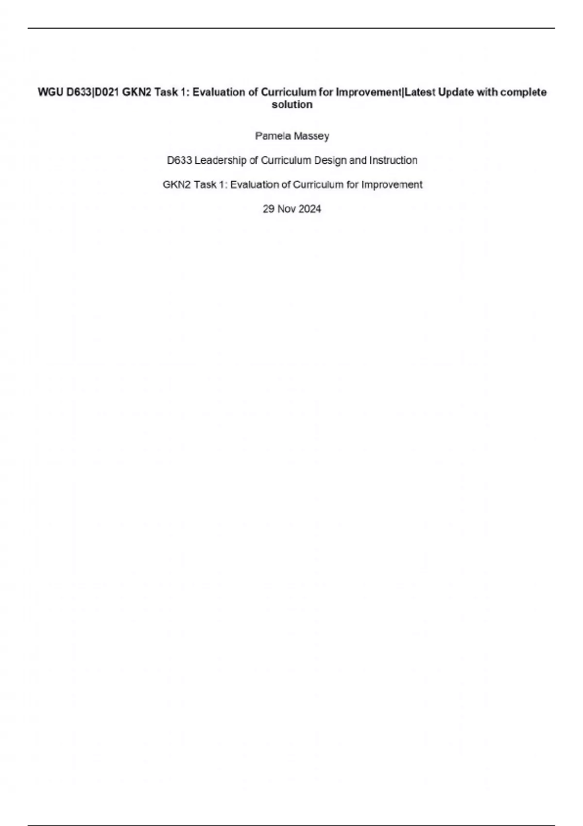 WGU D633|D021 Task 1,2 and 3 Bundle with complete solution - Stuvia US