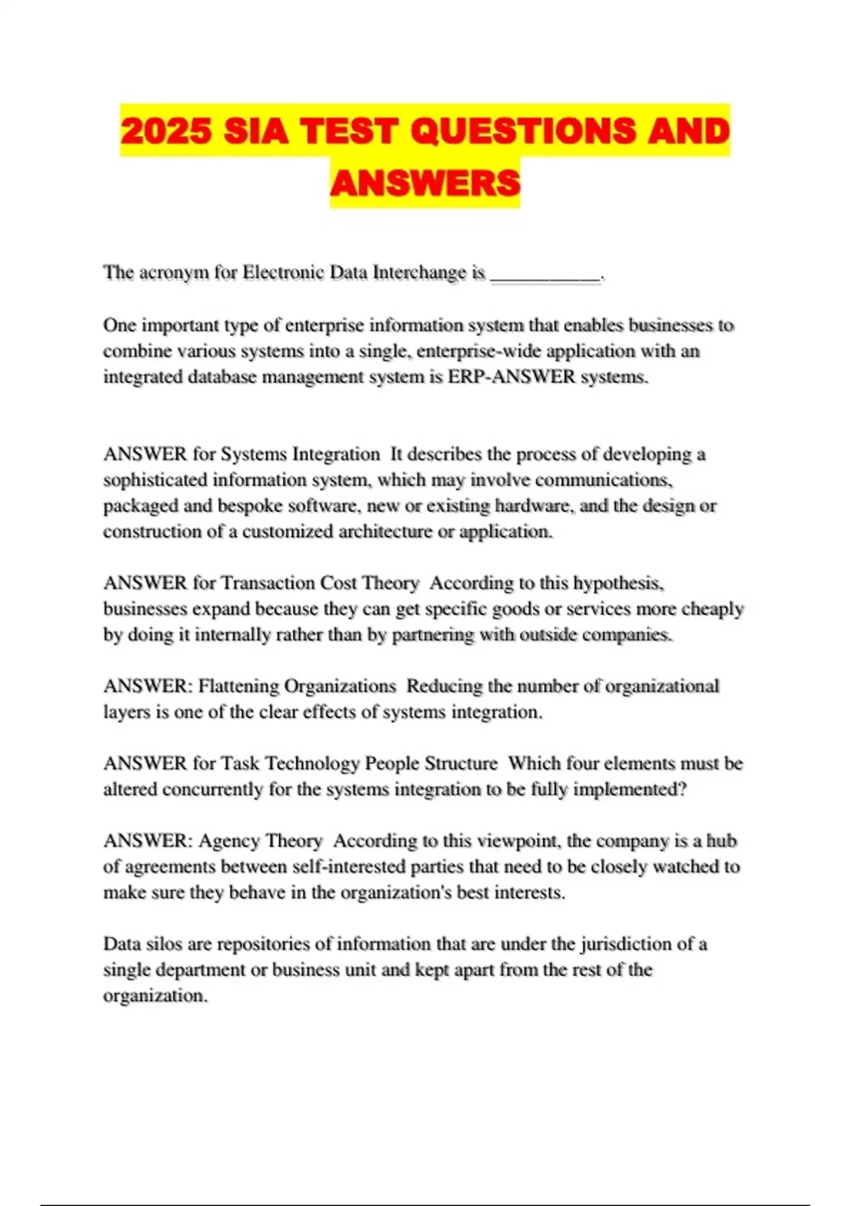2025 SIA TEST QUESTIONS AND ANSWERS - SIA - Stuvia US