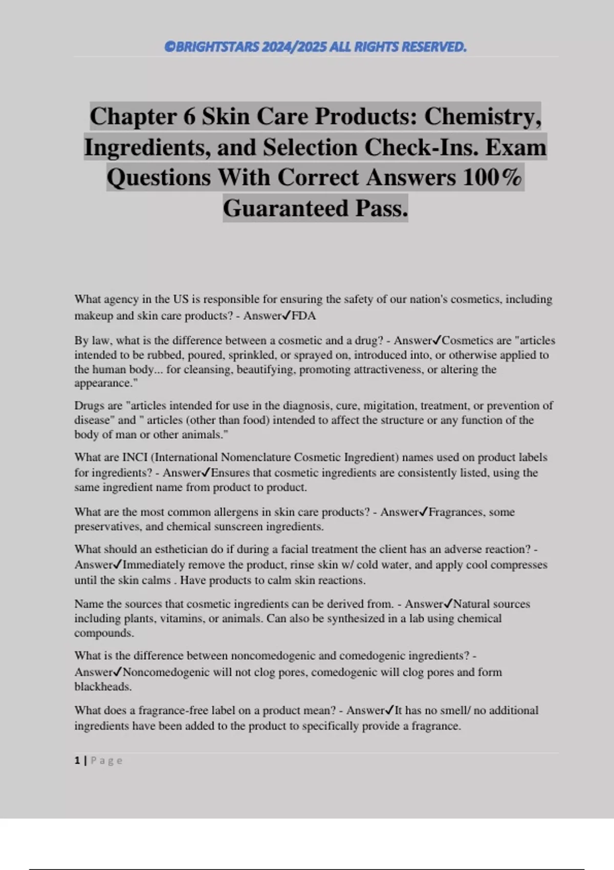 Chapter 6 Skin Care Products: Chemistry, Ingredients, and Selection ...