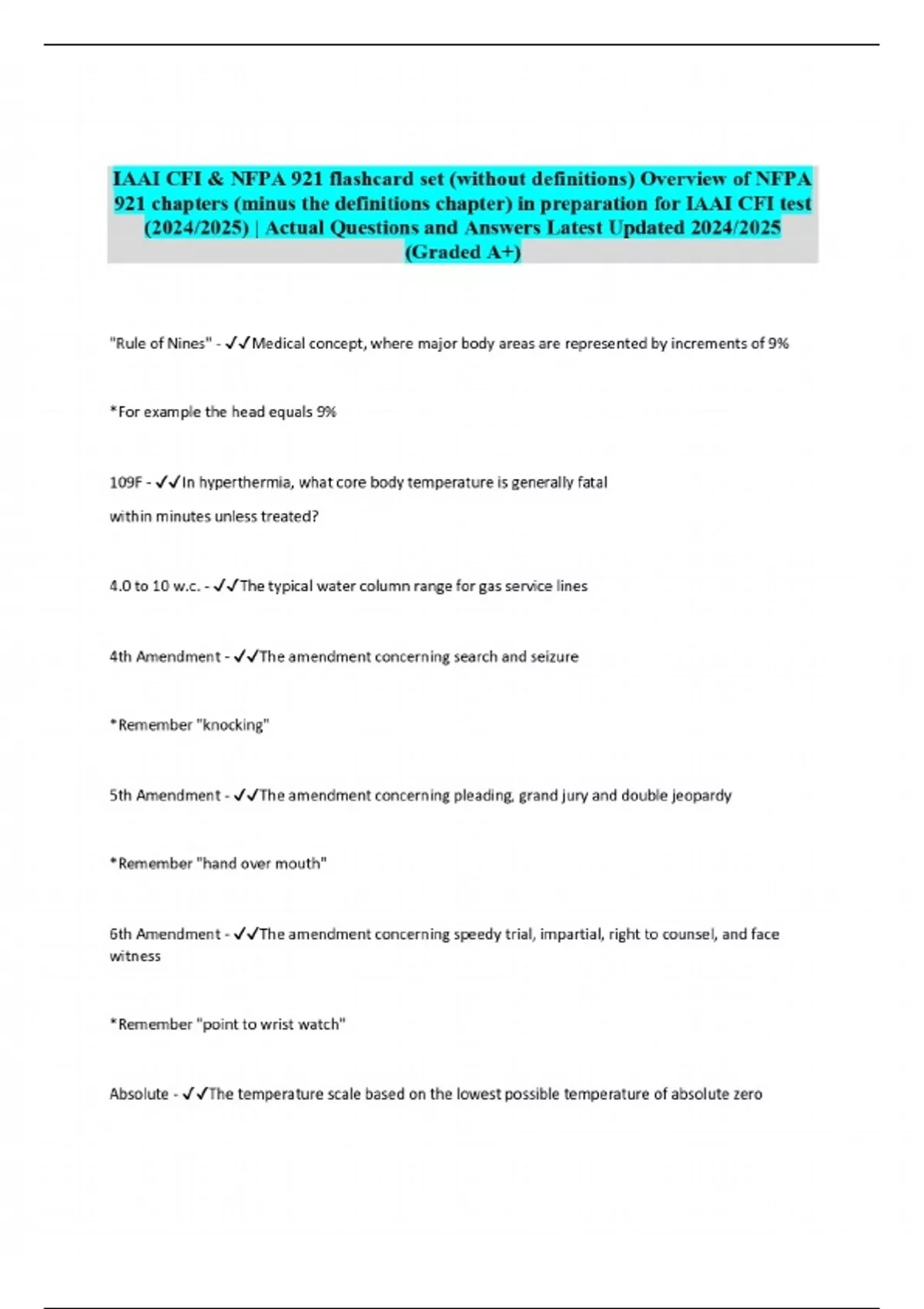 IAAI CFI & NFPA 921 flashcard set (without definitions) Overview of ...