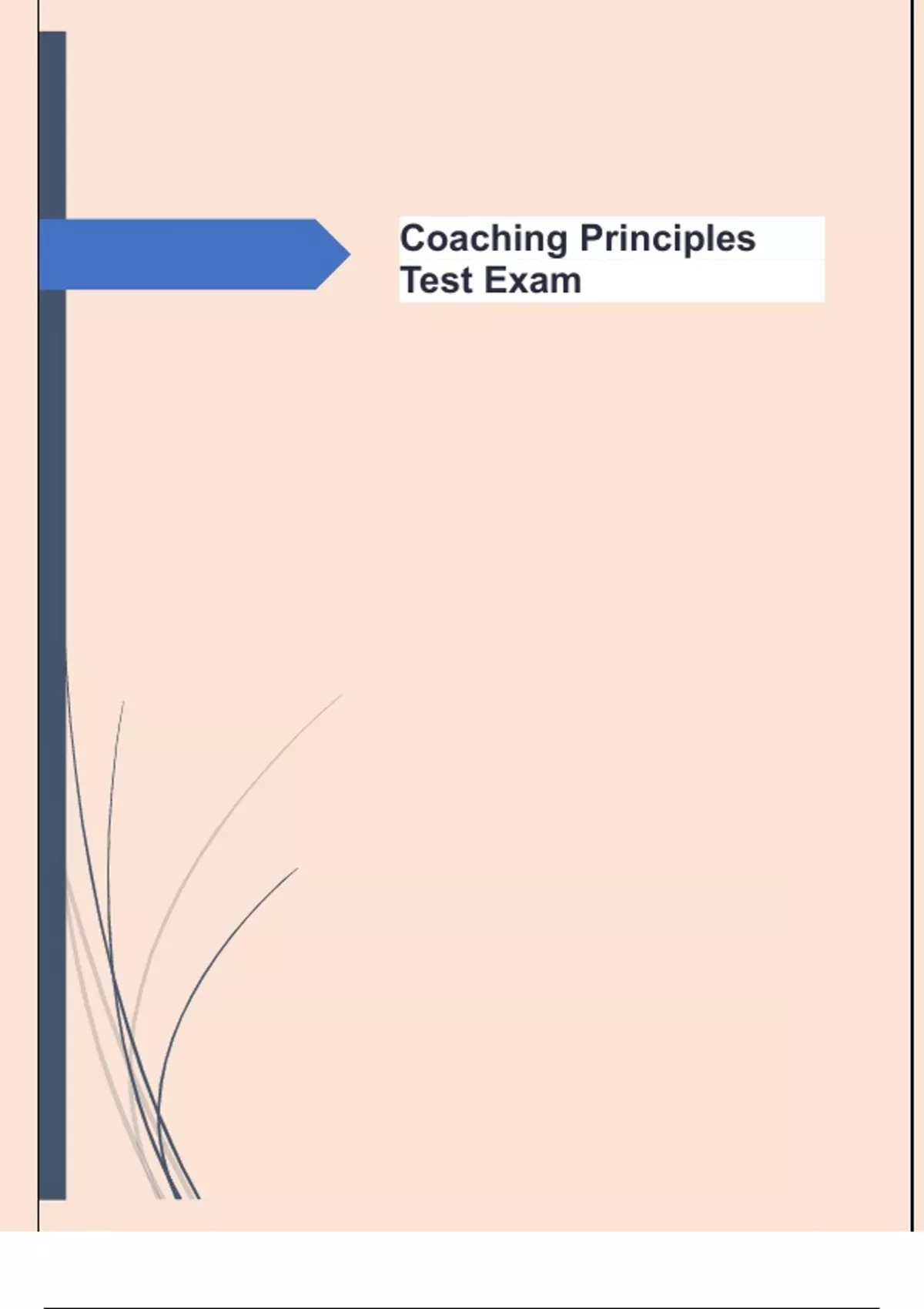 Coaching Principles Test Exam Questions with 100% Correct Answers ...