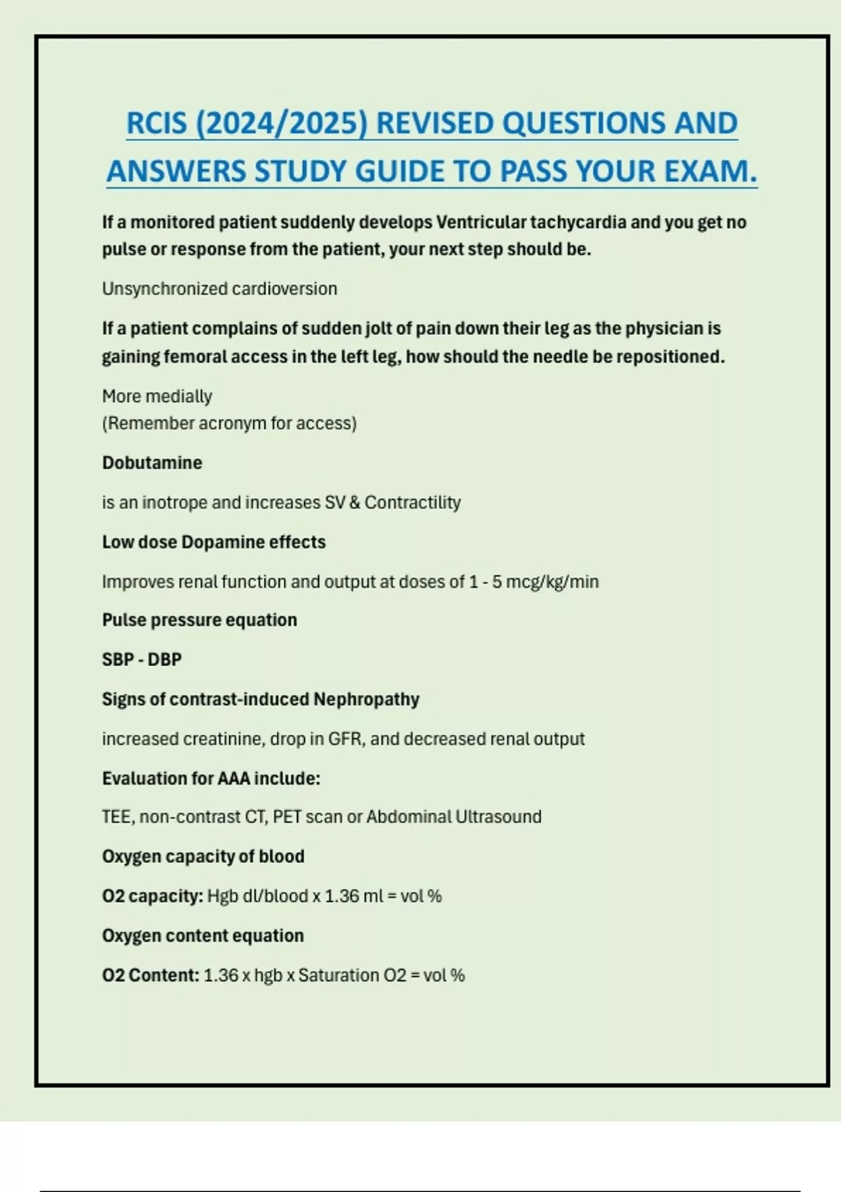 RCIS (2024/2025) REVISED QUESTIONS AND ANSWERS STUDY GUIDE TO PASS YOUR ...