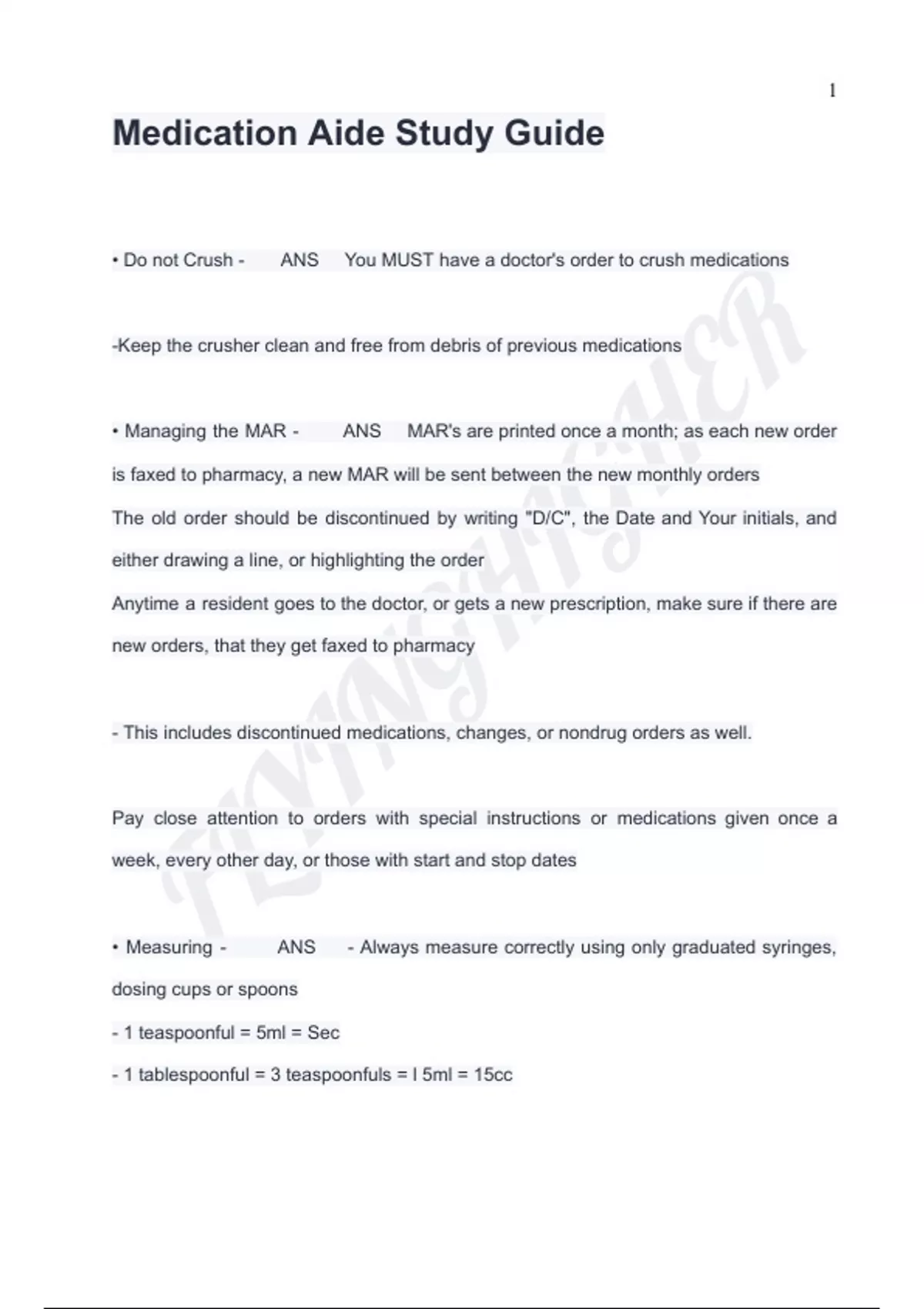 Medication Aide Study Guide QUESTIONS & ANSWERS 2025 ( A+ GRADED 100% ...