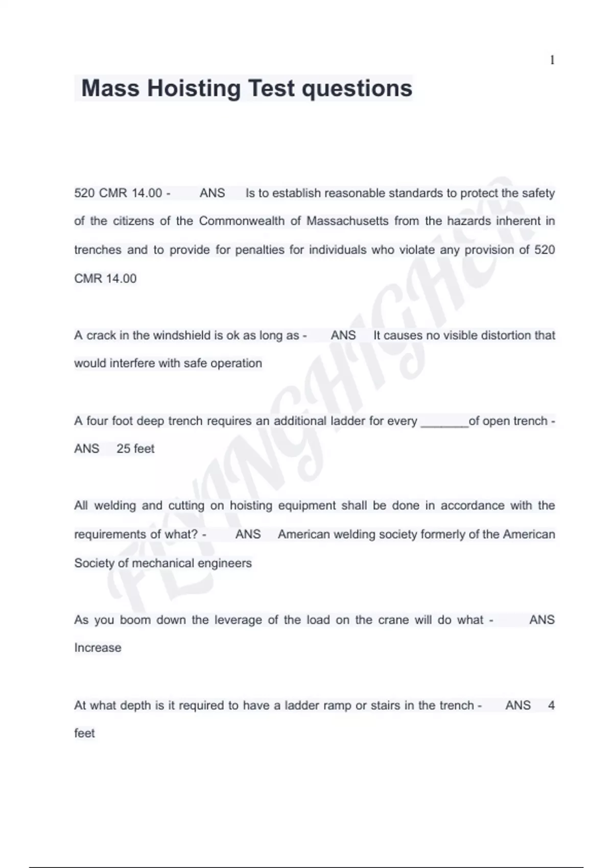 Mass Hoisting Test questions & Answers 2025 ( A+ GRADED 100% VERIFIED ...