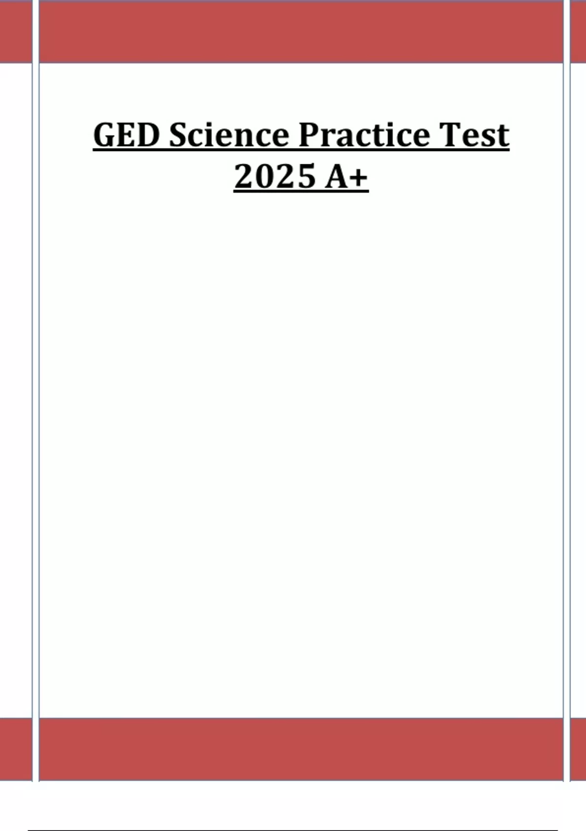 GED Science Practice Test 2025 A+ - GED Science Practice - Stuvia US