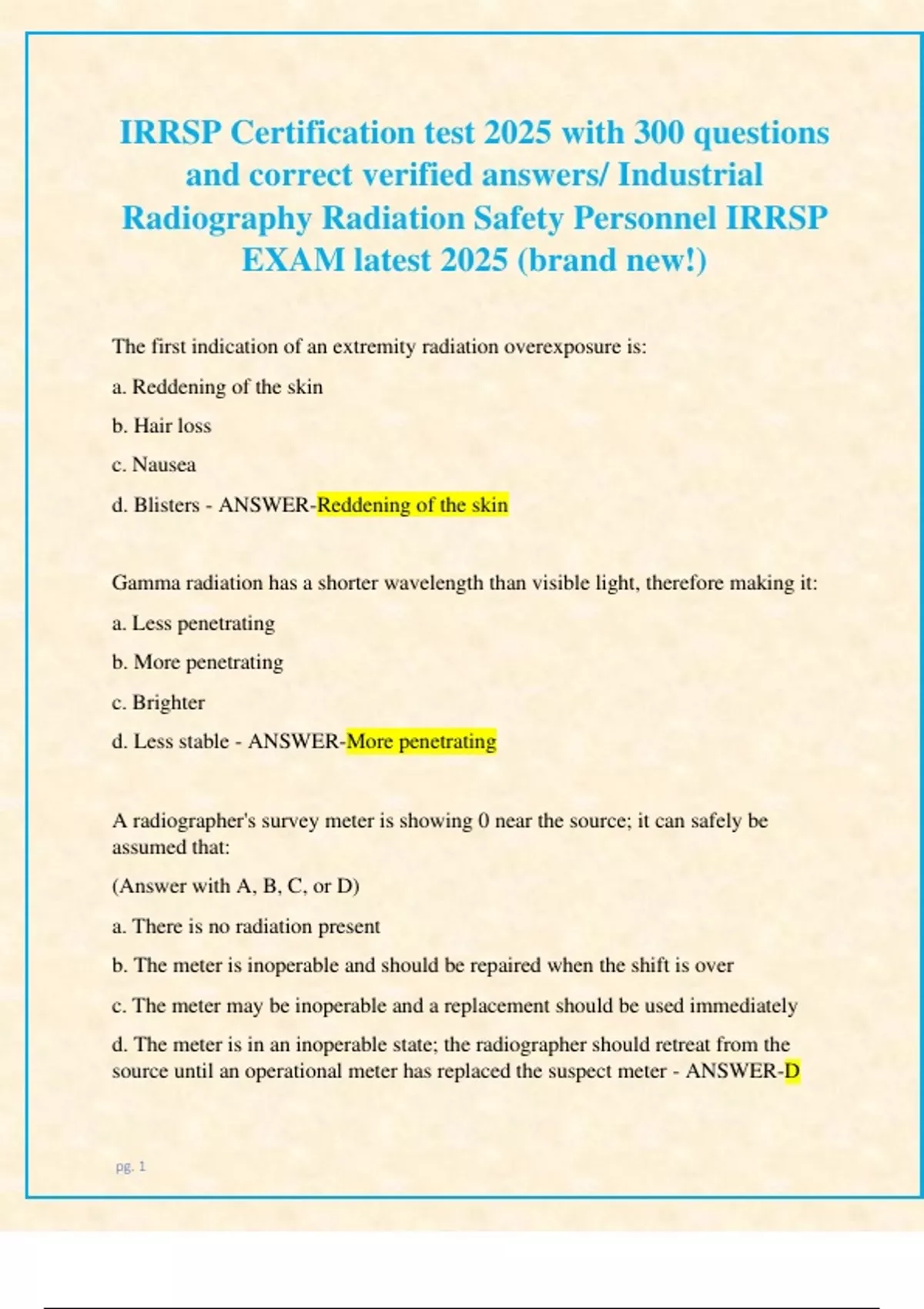 IRRSP Certification test 2025 with 300 questions and correct verified ...