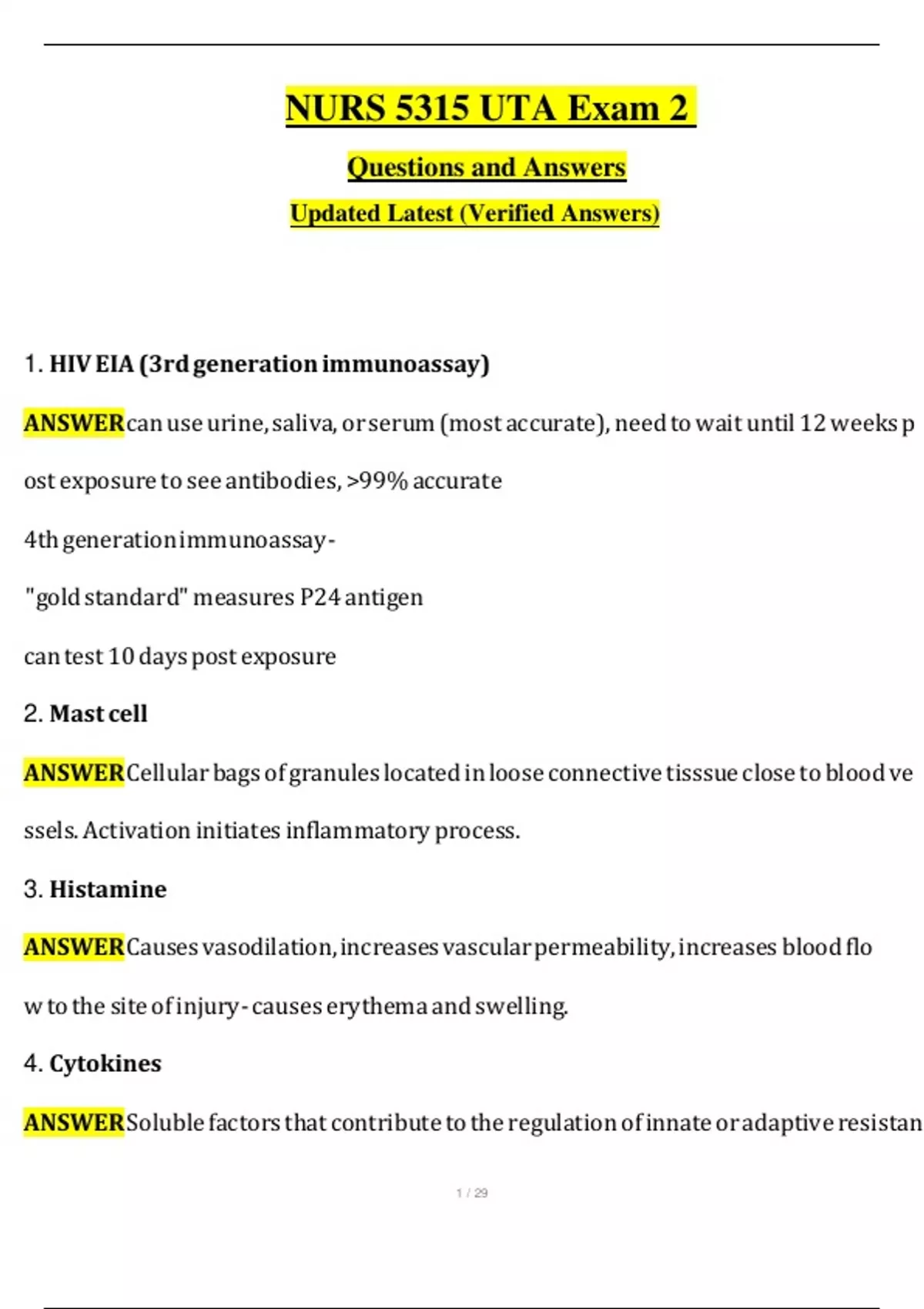 NURS 5315 UTA Exam 2 (2025) Newest Questions and Answers Latest 2025/ ...