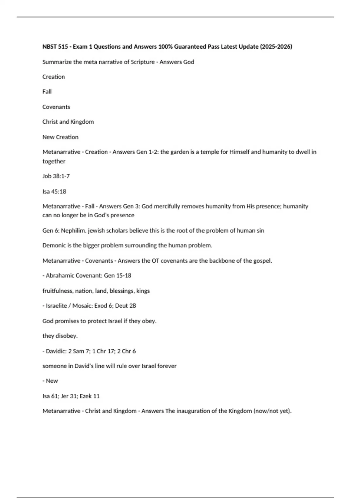 NBST 515 - Exam 1 Questions and Answers 100% Guaranteed Pass Latest ...