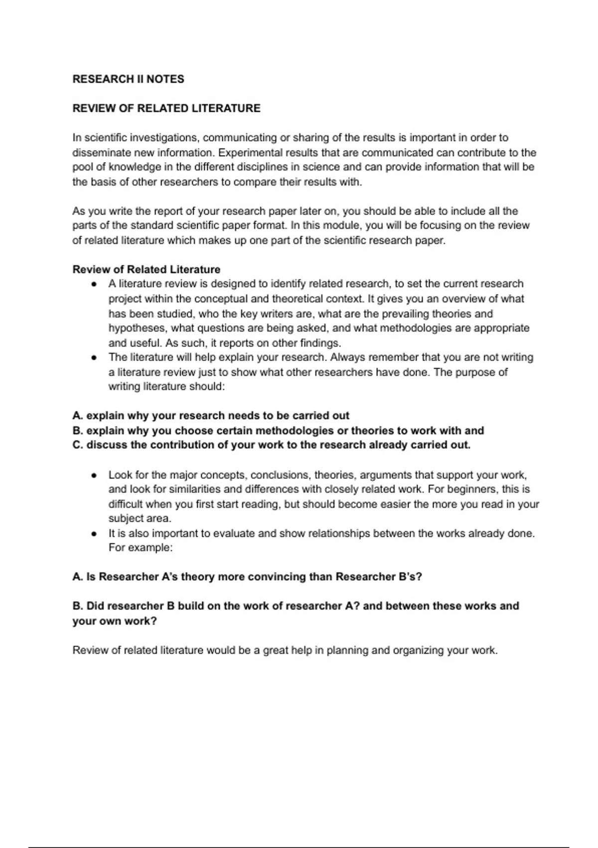 Summary RESEARCH II (RRL, Paraphrasing, Quoting, and Summarizing ...