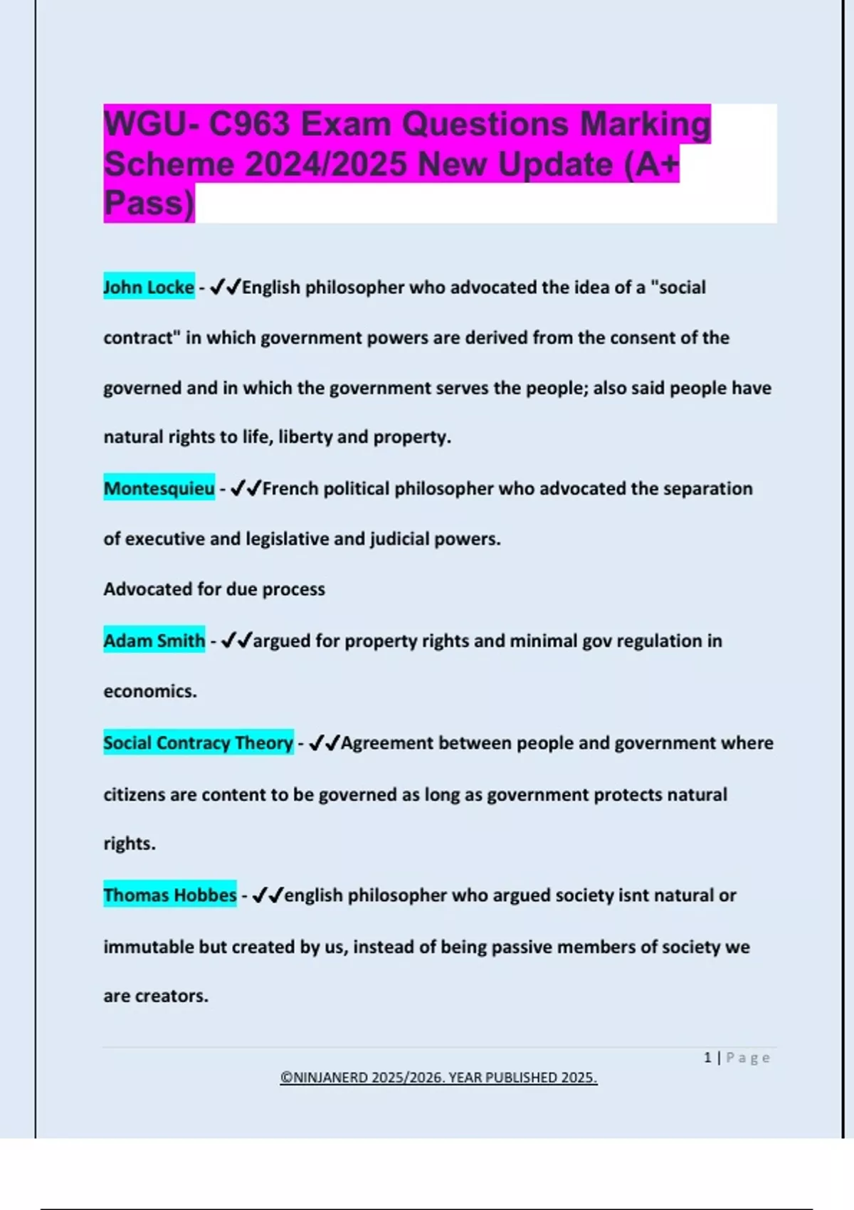 WGU- C963 Exam Questions Marking Scheme 2024/2025 New Update (A+ Pass ...