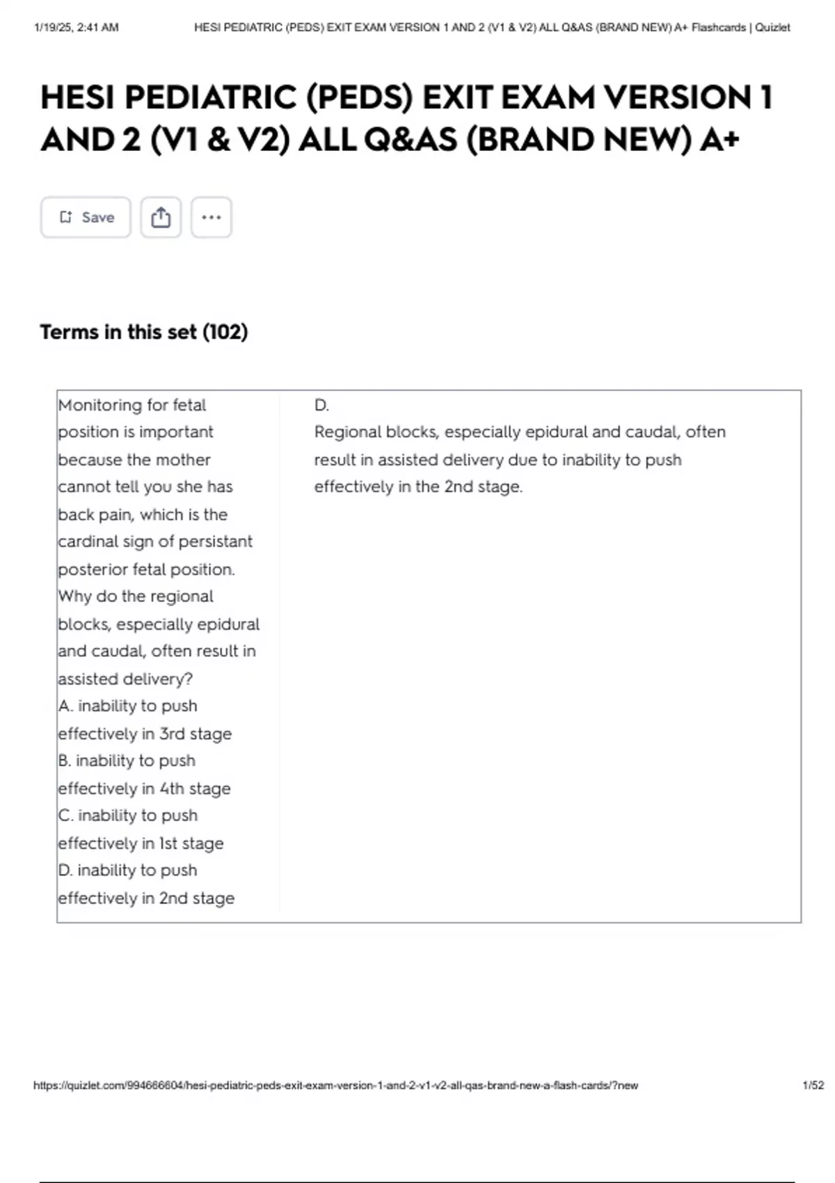 HESI PEDIATRIC (PEDS) EXIT EXAM VERSION 1 AND 2 (V1 & V2) ALL Q&AS ...