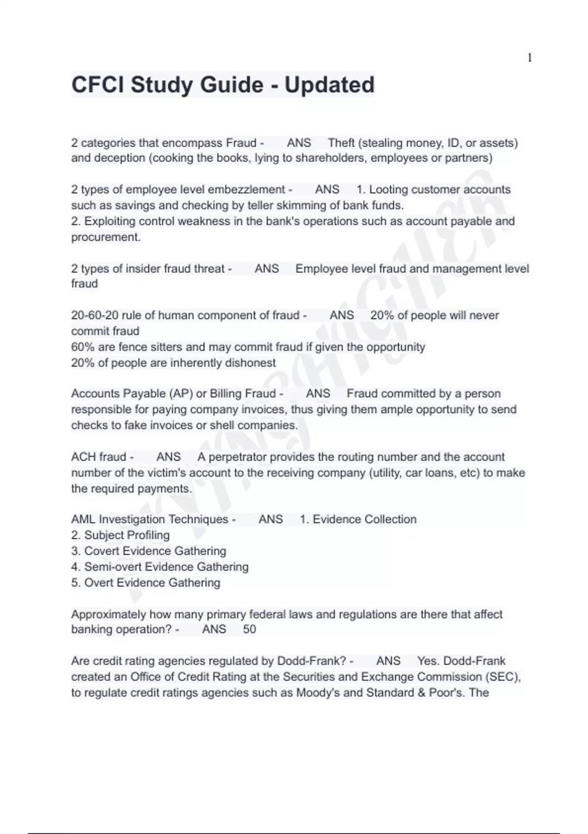 CFCI Study Guide - Updated QUESTIONS & ANSWERS 2025 ( A+ GRADED 100% VERIFIED) - CFCI-certified ...