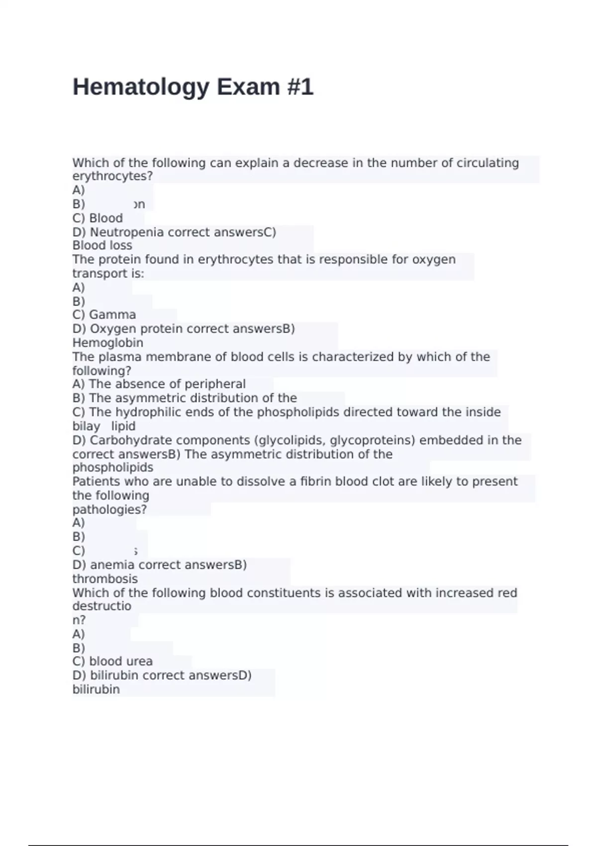 Hematology Exam with 100% correct answers 2025 - Hematology Exa - Stuvia US